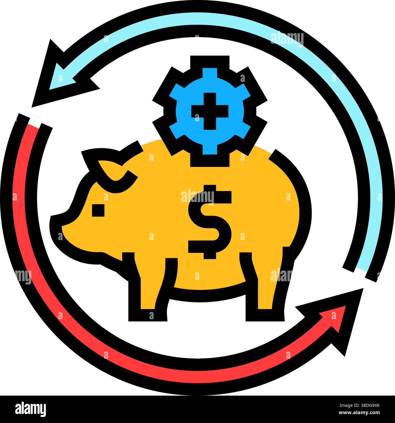 automated savings feature fintech color icon vector illustration Stock ...
