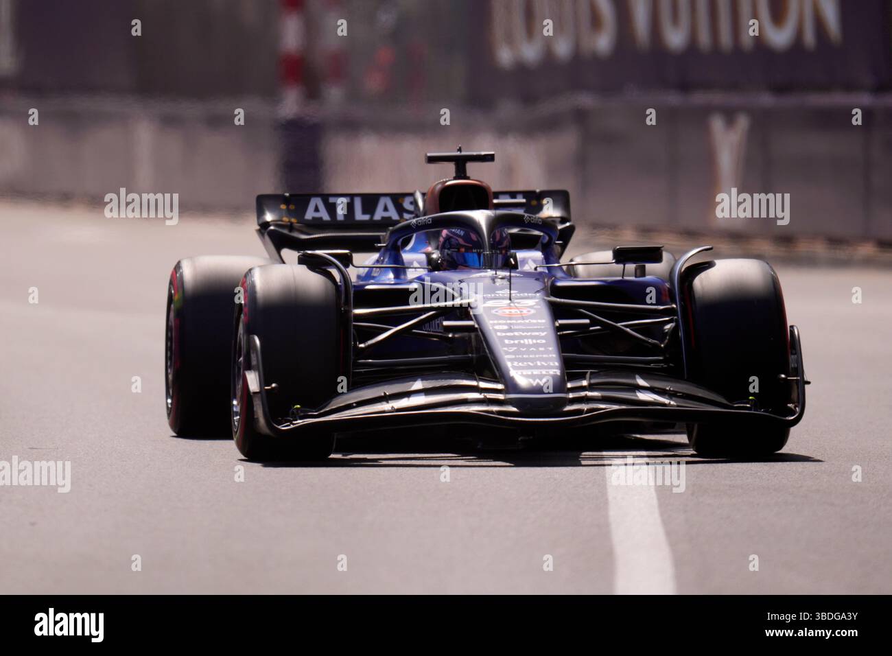 Williams driver Alexander Albon of Thailand steers his car during the ...