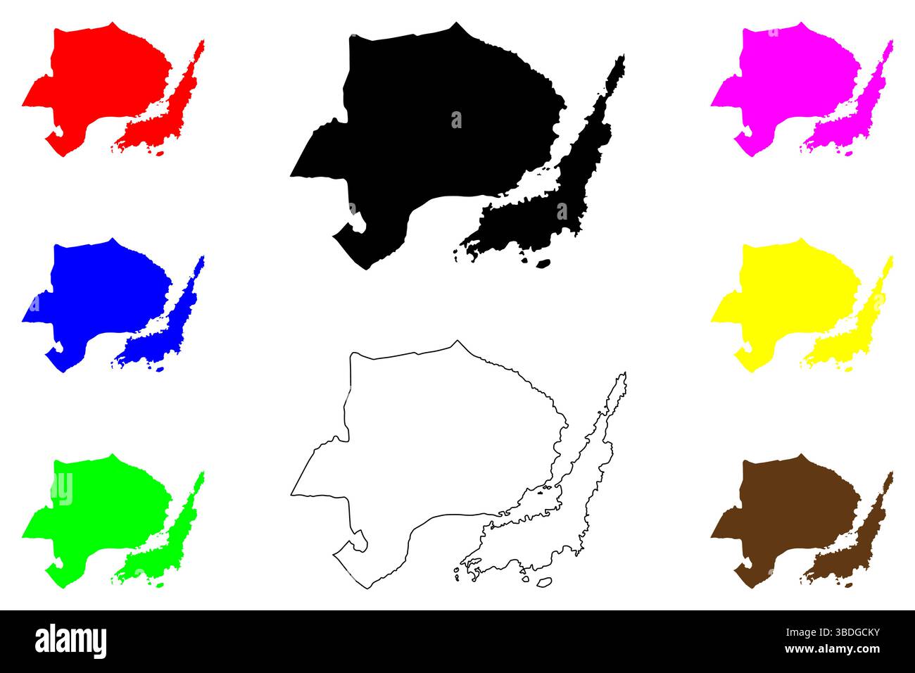 Bitung city (Republic of Indonesia, Region Sulawesi) map vector ...