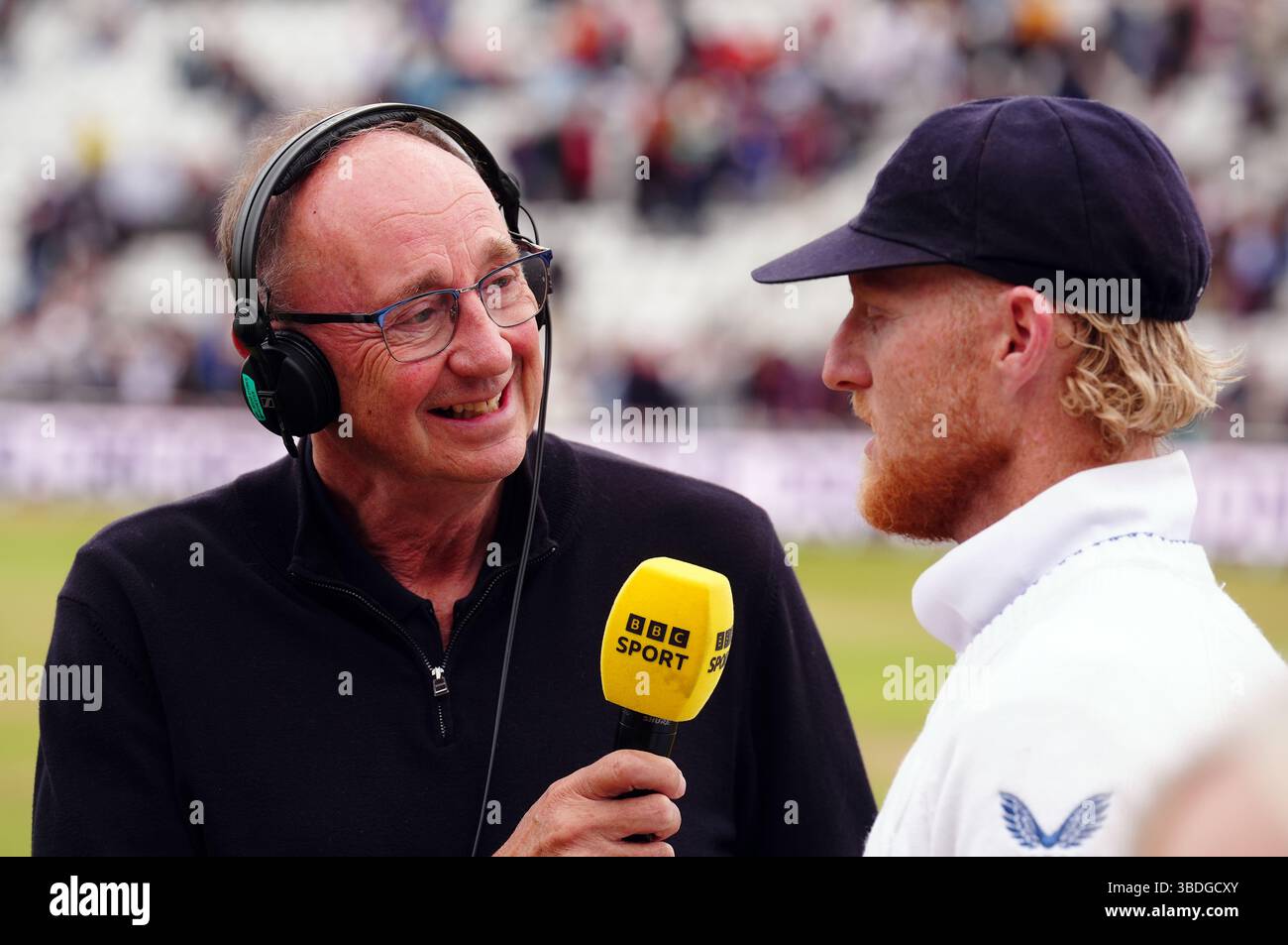 Jonathan Agnew interviews England's Ben Stokes on day three of the ...