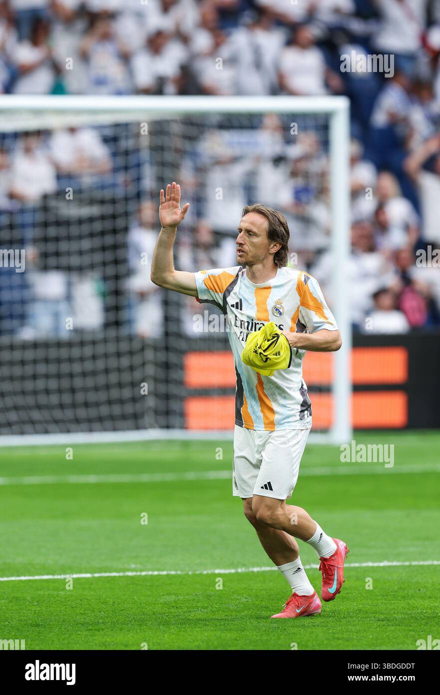 Luka Modric during his last match in a Real Madrid jersey in Madrid ...