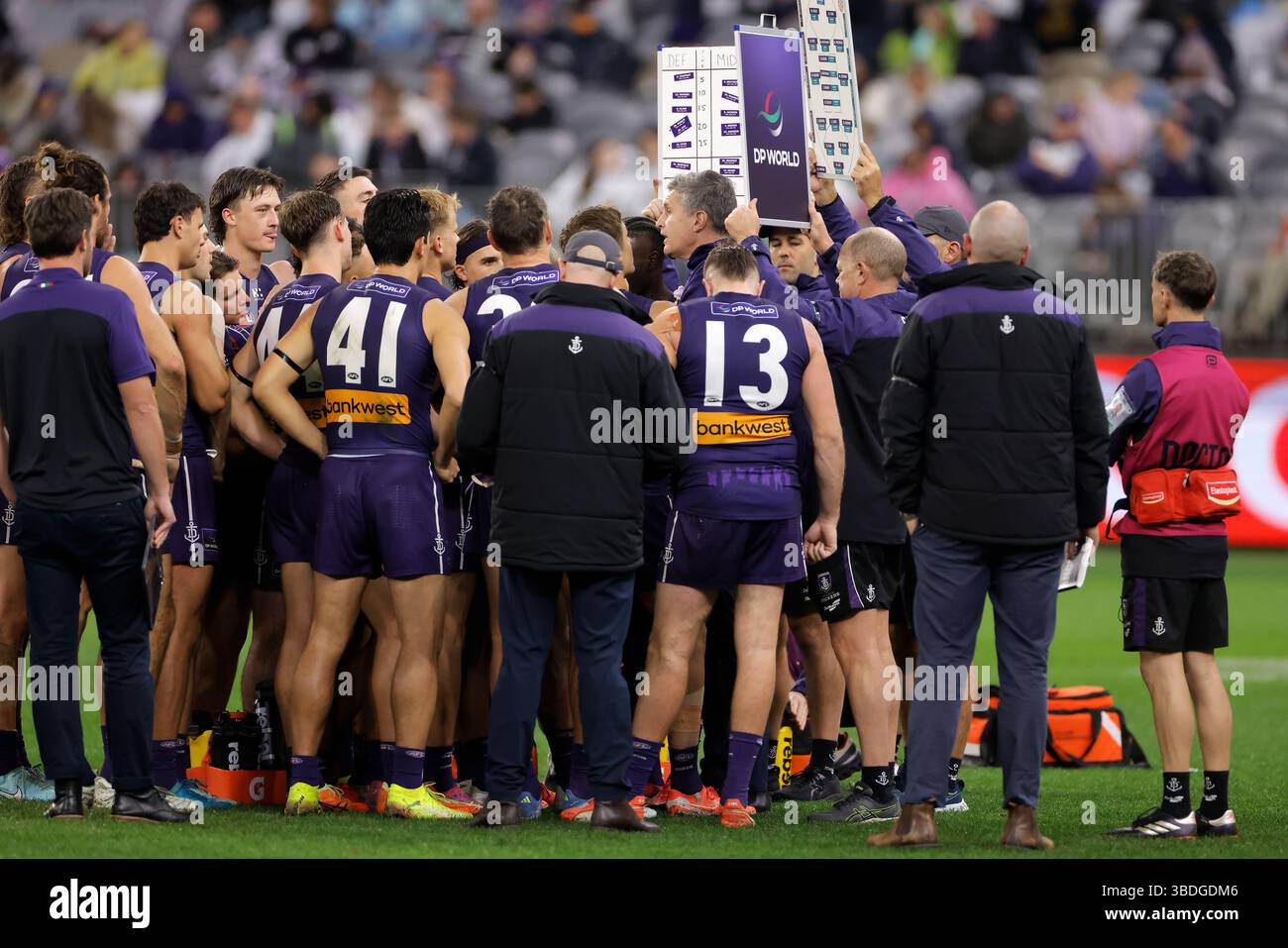 Justin Longmuir, coach of the Fremantle Dockers is seen during the AFL ...