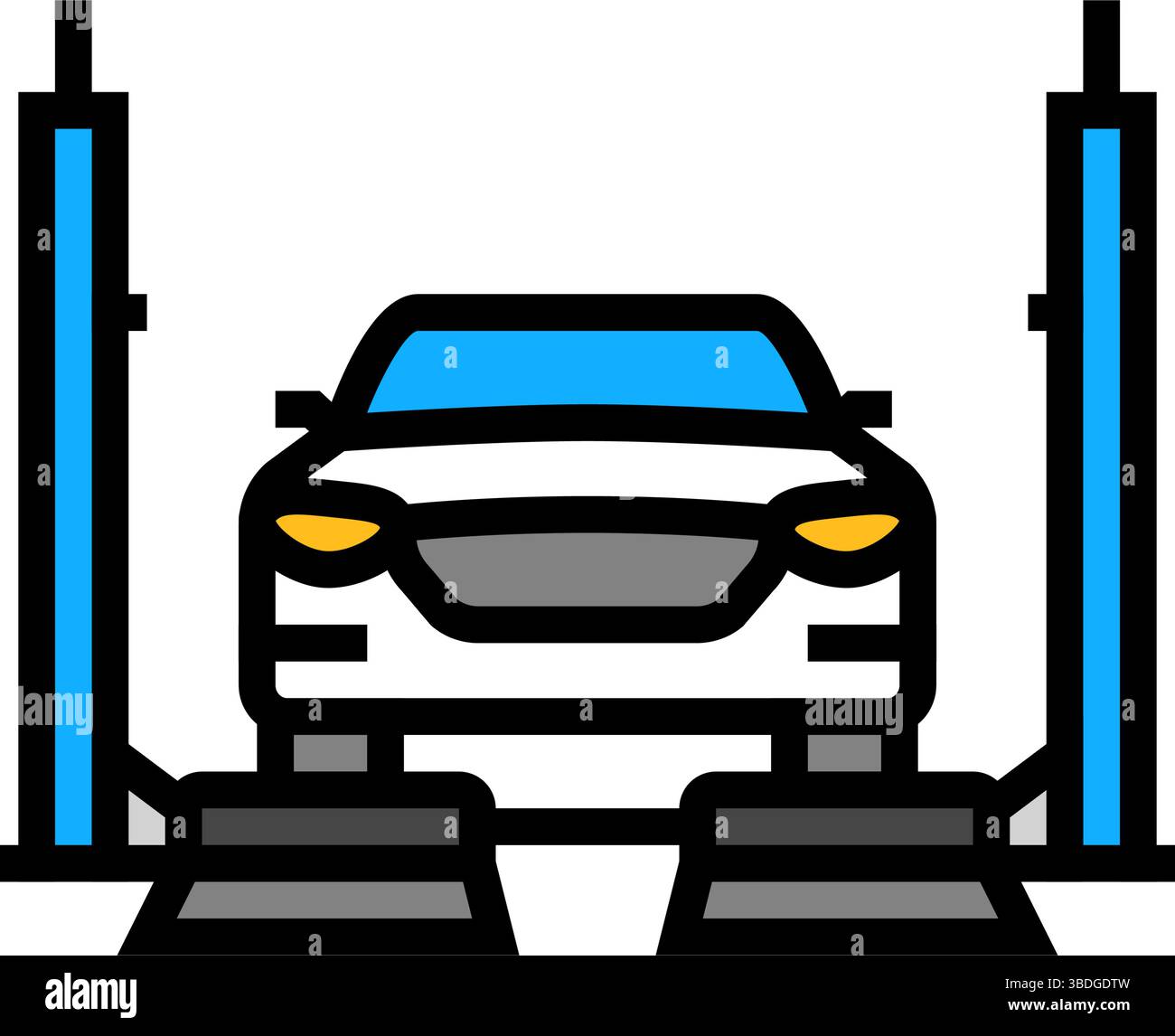 car lift repairs garage color icon vector illustration Stock Vector ...