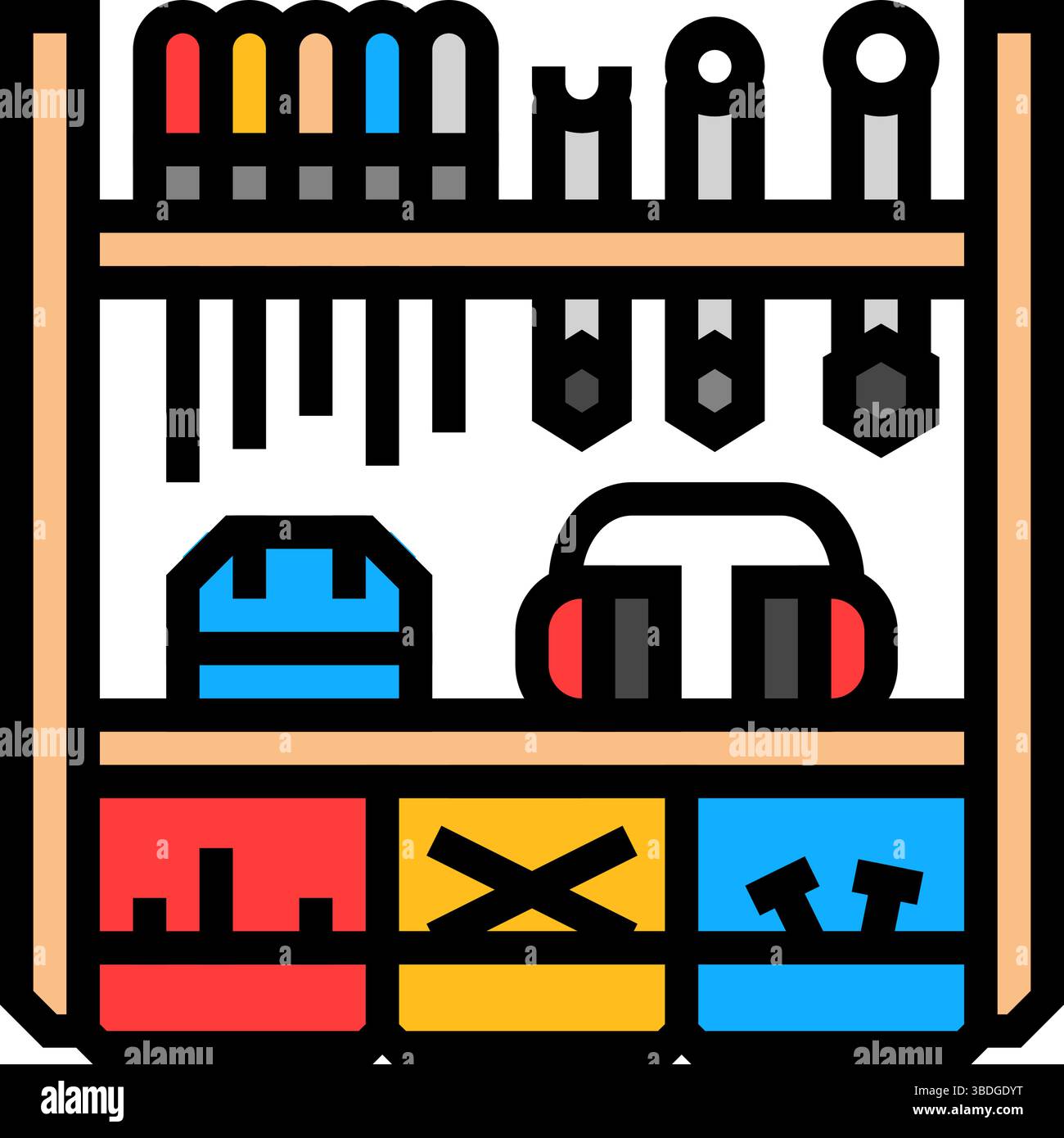 wall mounted tool rack color icon vector illustration Stock Vector ...