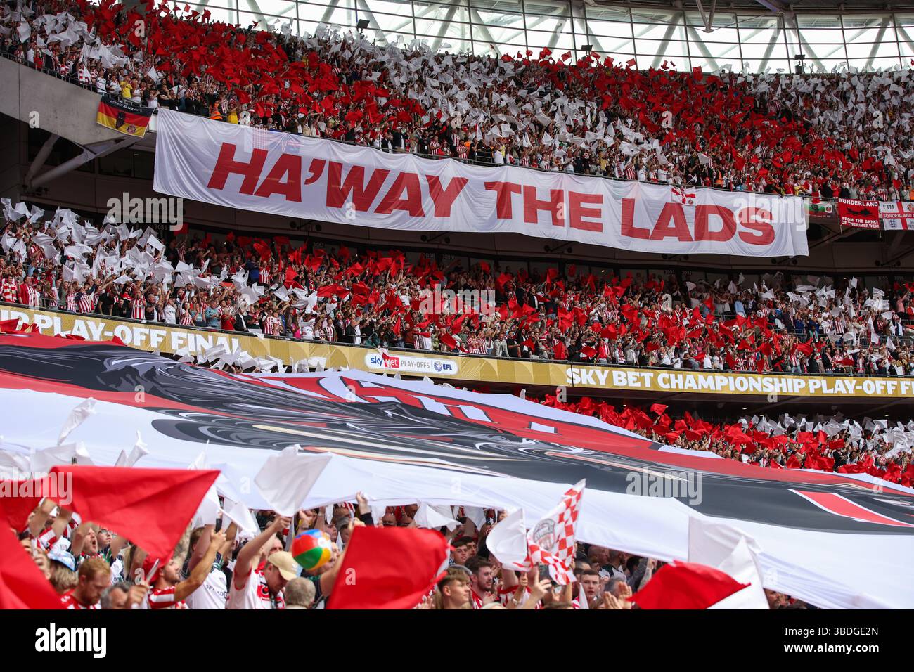 LONDON, UK - 24th May 2025: Sunderland AFC fans during the EFL ...