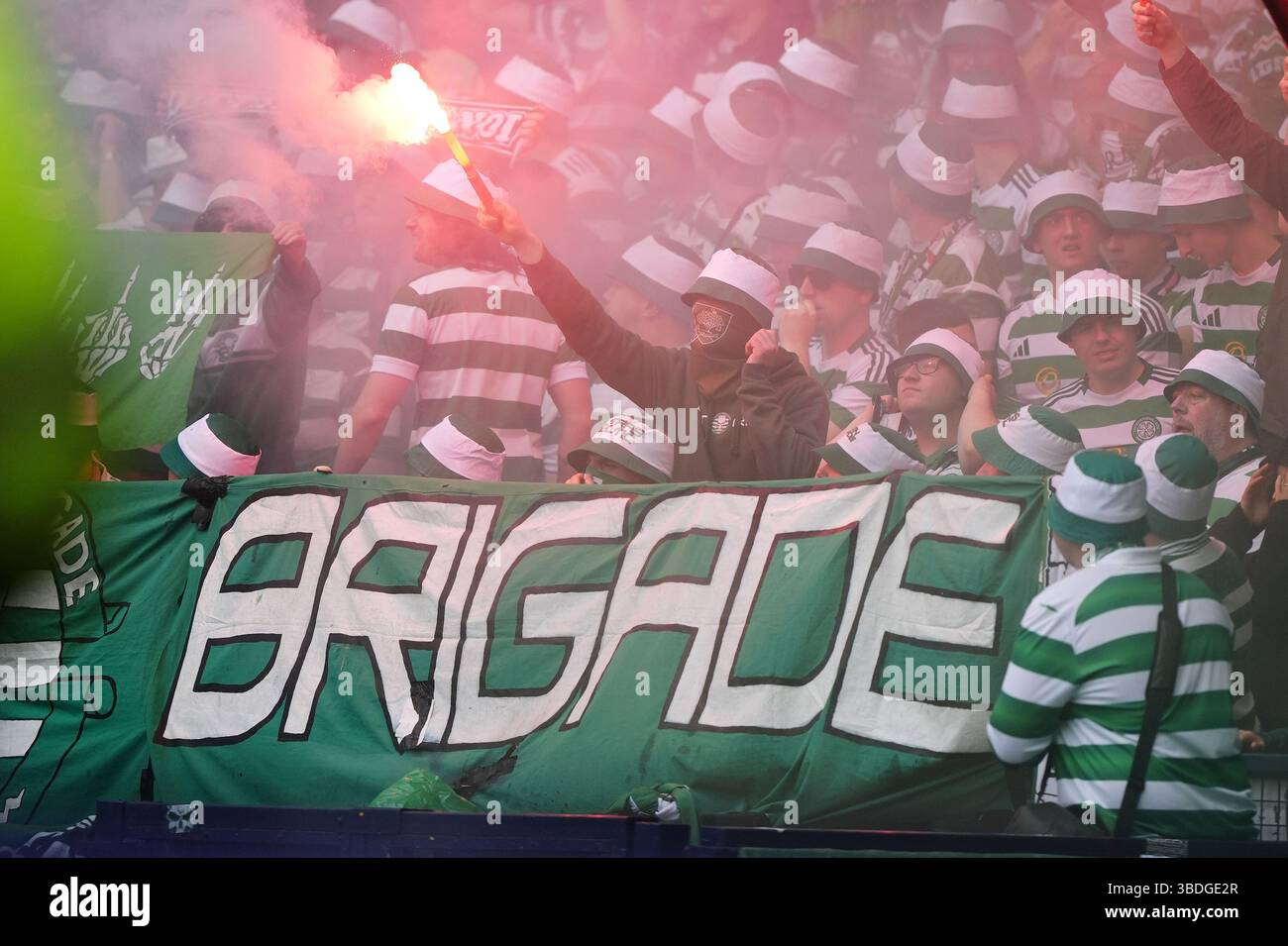 Celtic fans let off flare during the Scottish Gas Men's Scottish Cup ...