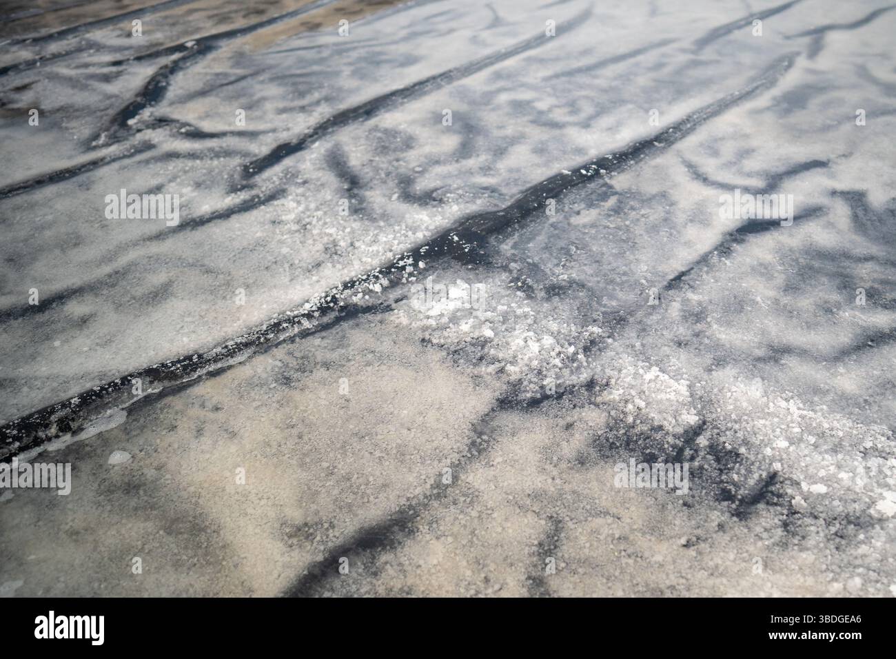 Salt crystallization process underway at Asian fields near village ...