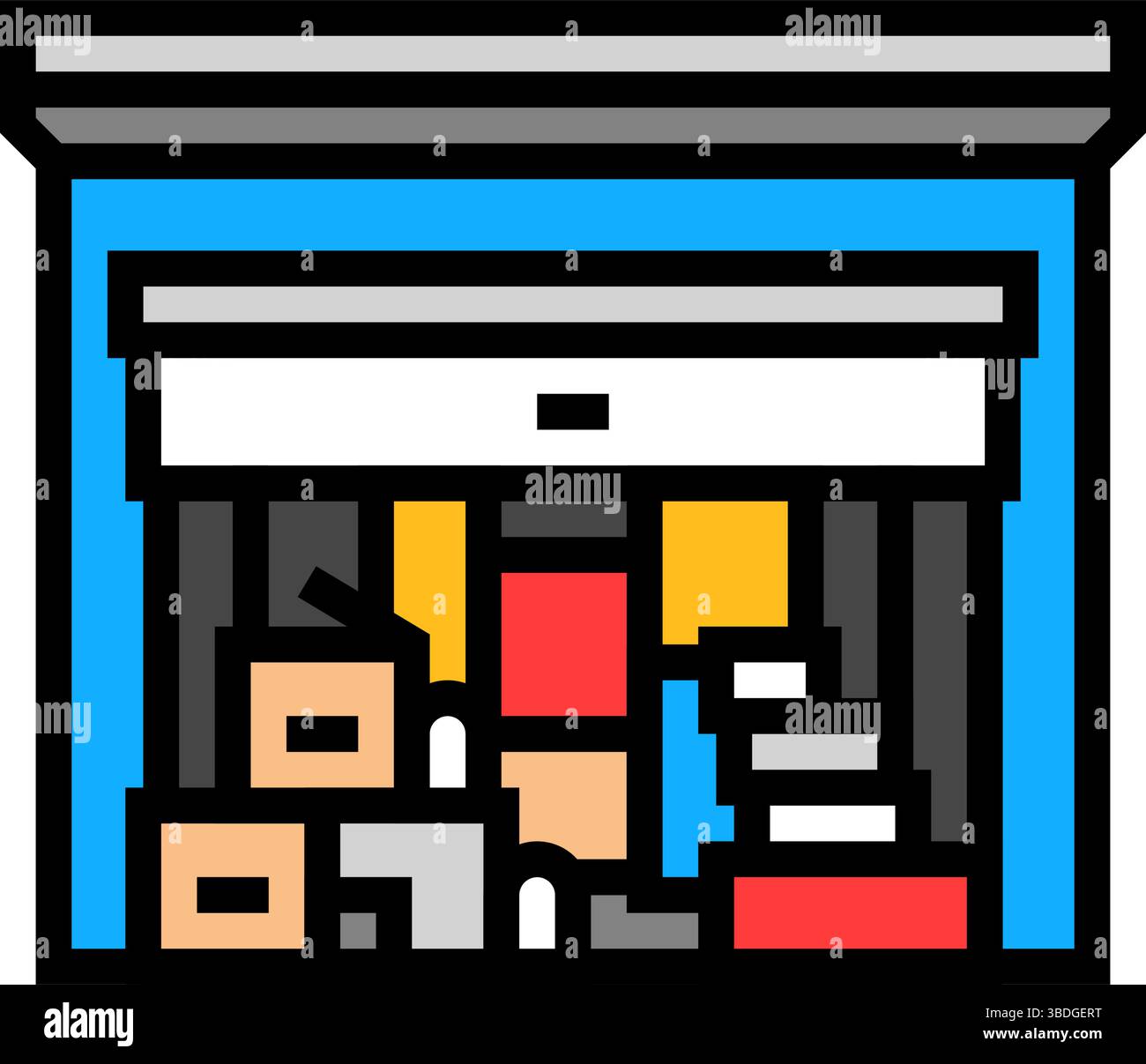 cluttered messy garage color icon vector illustration Stock Vector ...