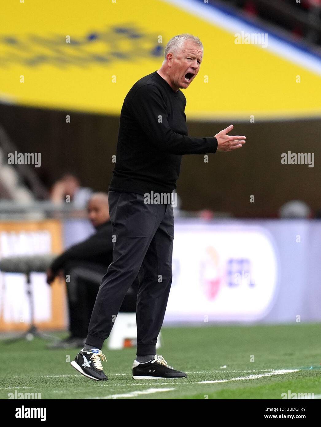 Sheffield United manager Chris Wilder reacts on the touchline during ...