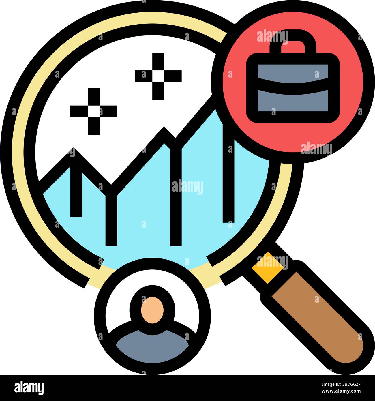 predictive hiring algorithms head hunting color icon vector ...