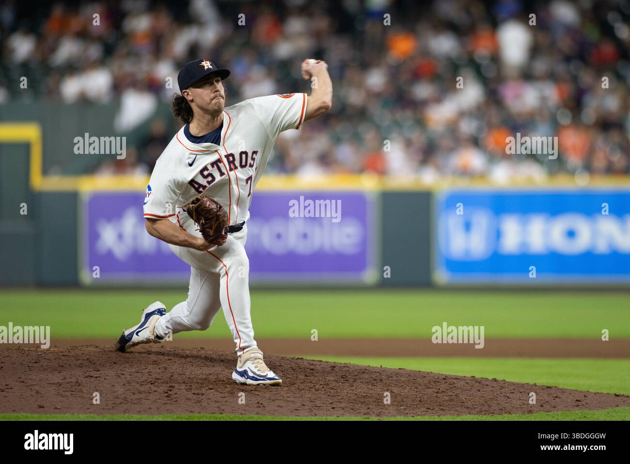Houston, TX, USA. 22nd May, 2025. Houston Astros pitcher Bryan King (74 ...