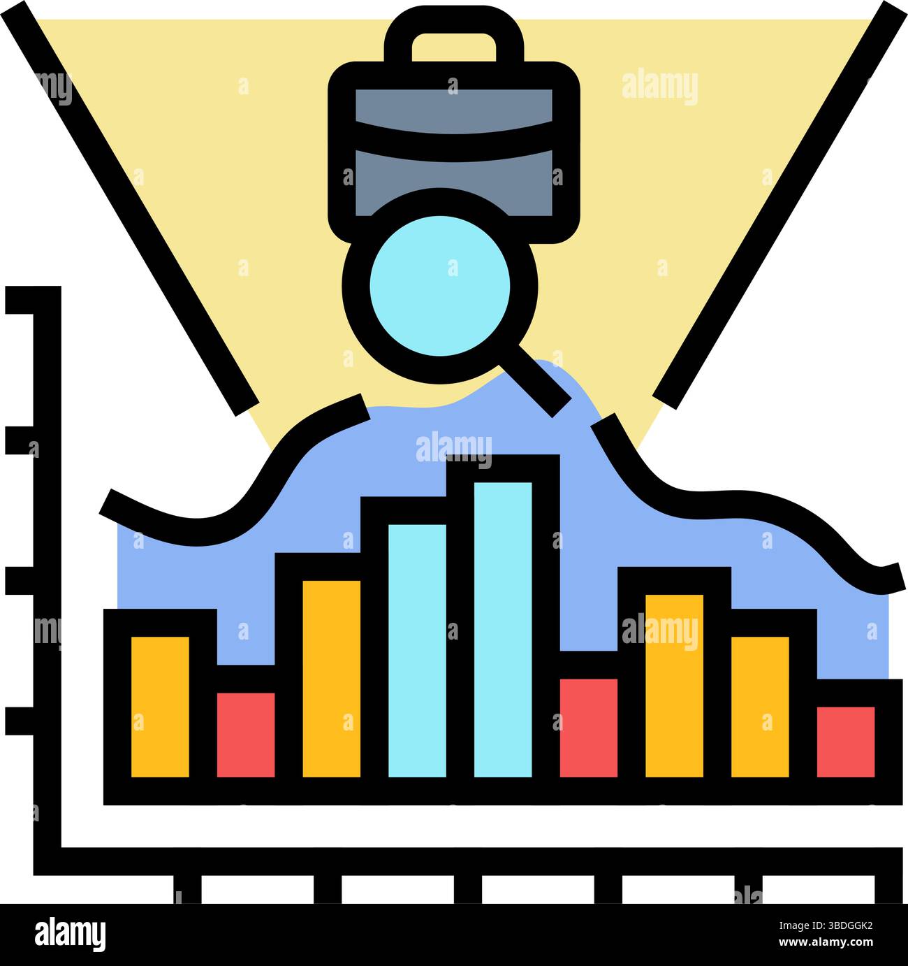 job market trend forecasting head hunting color icon vector ...