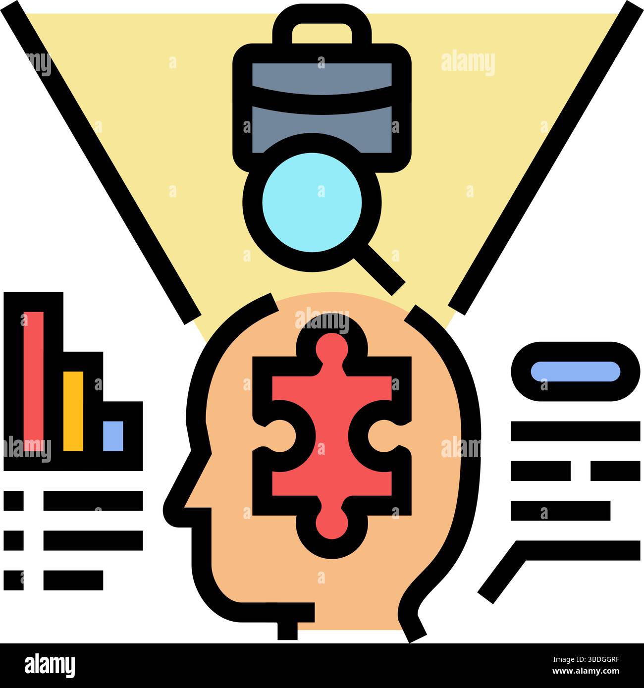 behavioral pattern analysis hiring color icon vector illustration Stock ...