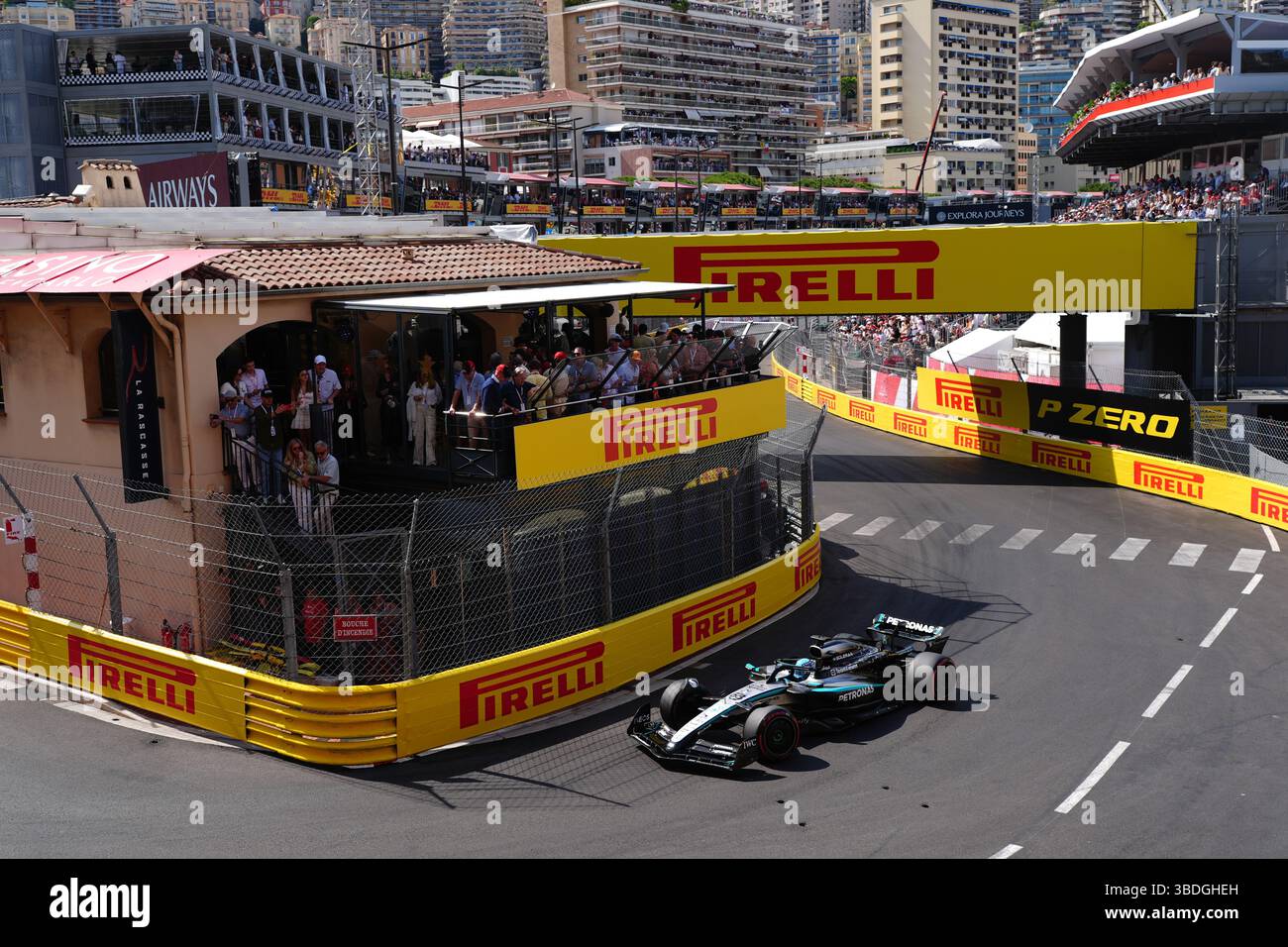 Mercedes driver George Russell on the track during Qualifying at the ...