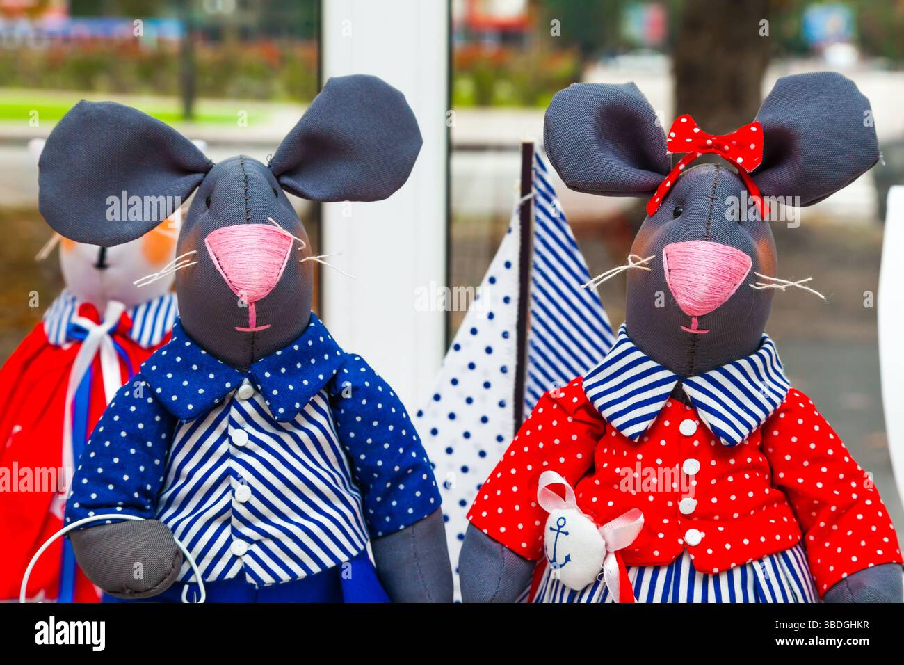 Homemade soft toys. Soft toys in the form of mice Stock Photo - Alamy