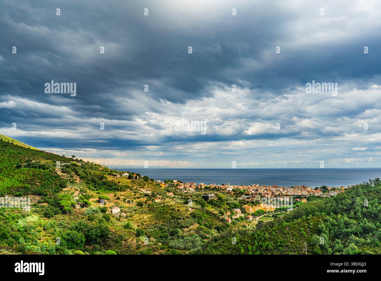 Italian Coastal Town near French Border Stock Photo - Alamy