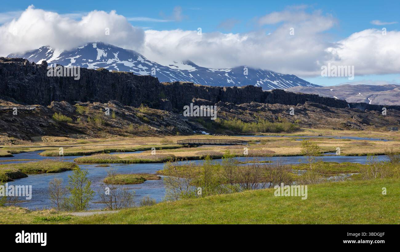 Thingvellir National Park and Logberg (Law Rock) landscape, site of the ...