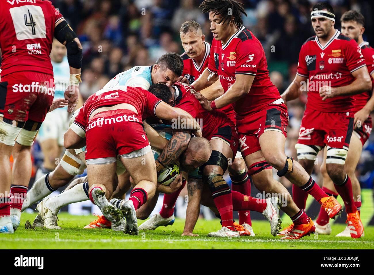 Tom Dunn of Bath Rugby scores his sides first try during the European ...