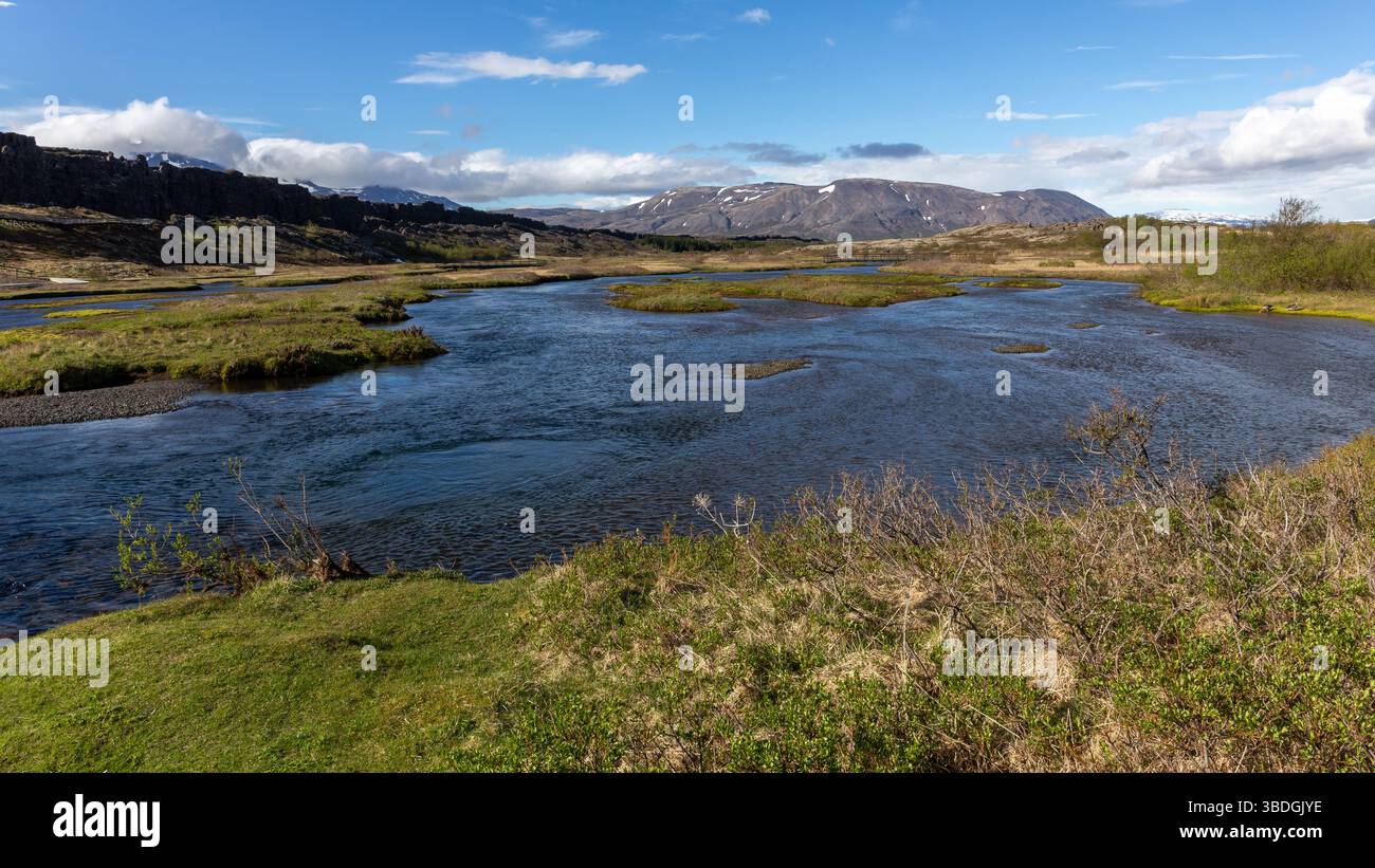 Thingvellir National Park and Logberg (Law Rock) landscape, site of the ...