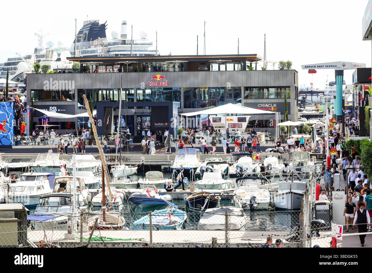 The Red Bull Racing energy station in the harbour during the Formula 1 ...