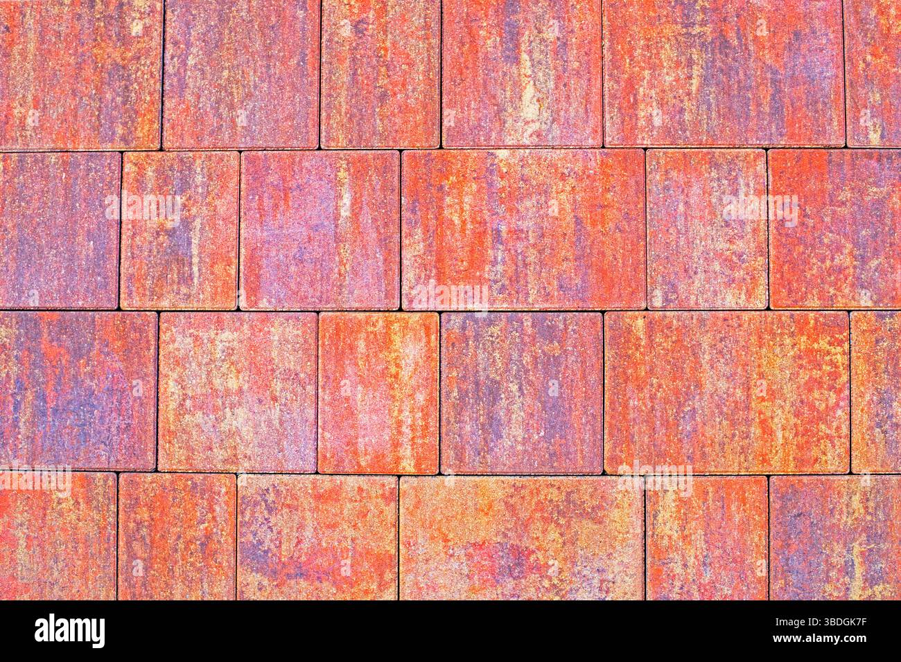 stylish red wide tiles for interiors outside and inside Stock Photo - Alamy