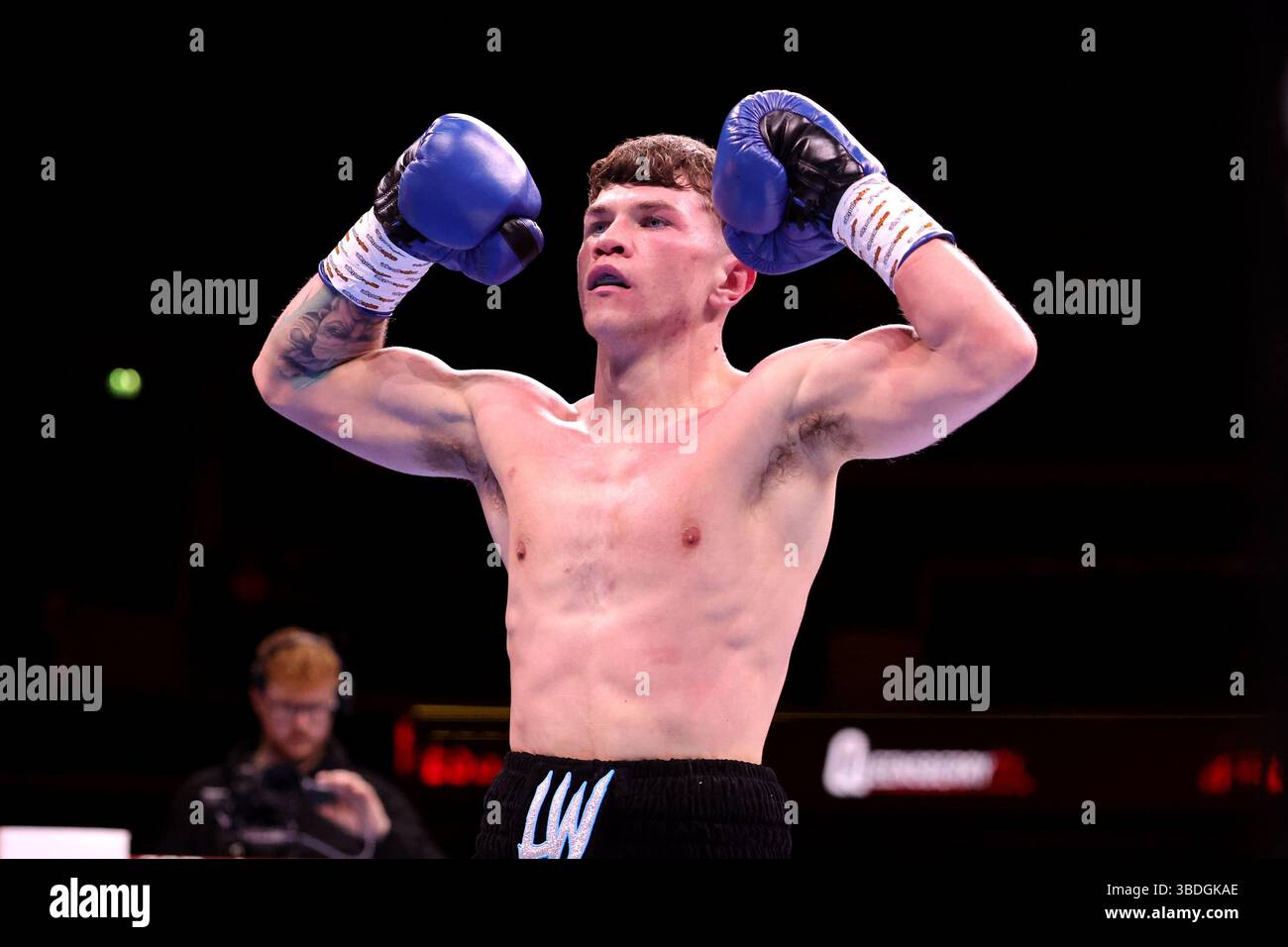 Lee Welsh celebrates after victory against Tony Morton (not pictured ...