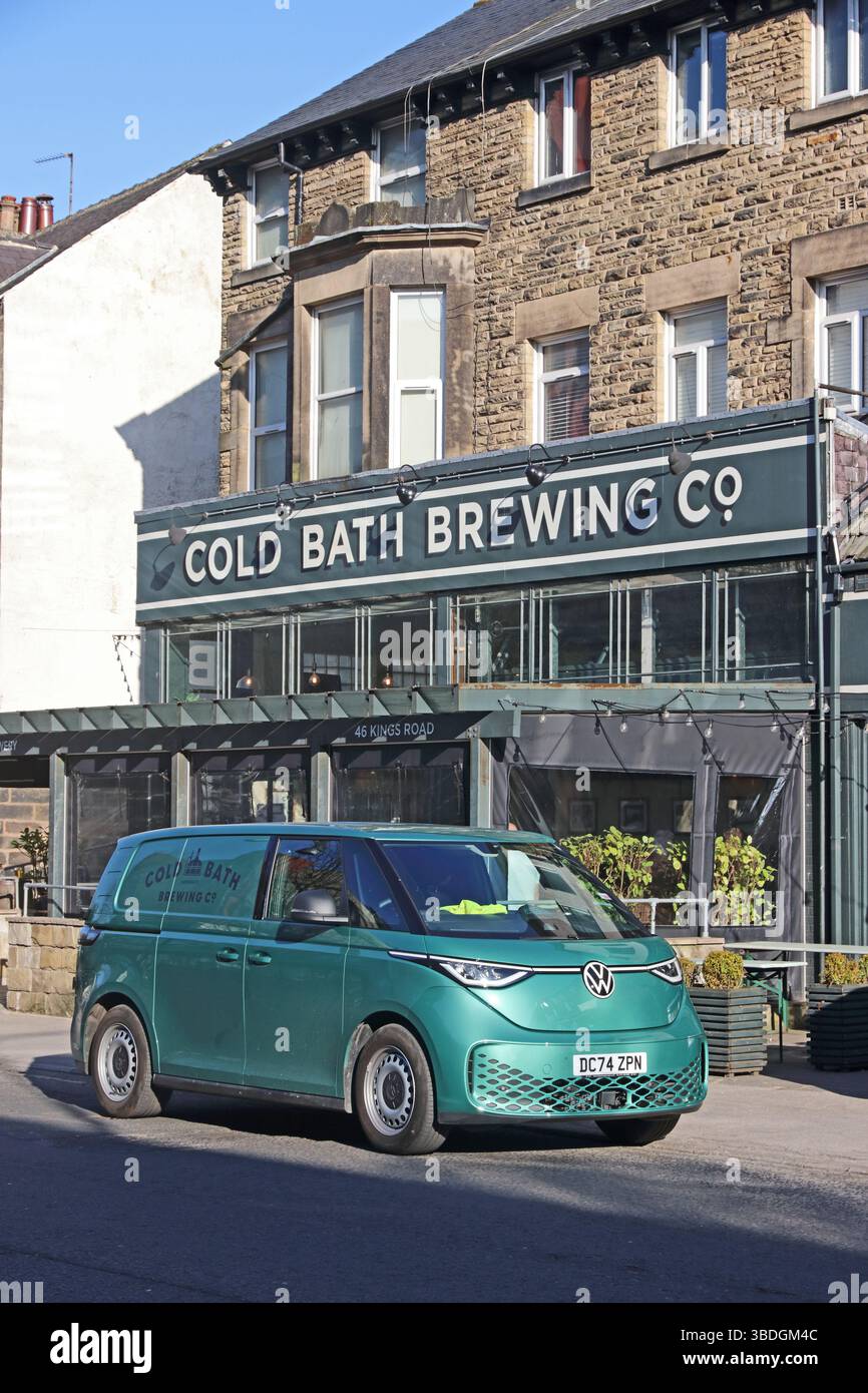 Volkswagen ID.Buzz electric van parked outside Cold Bath Brewery Co bar ...