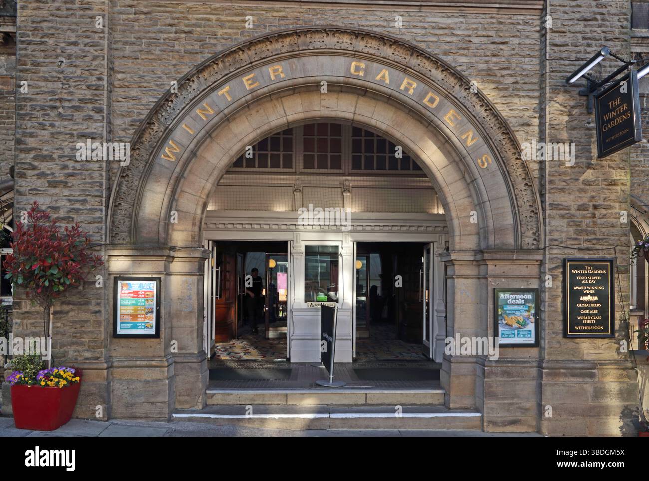Entrance to "Winter Gardens", a Weatherspoon's pub, Harrogate Stock ...