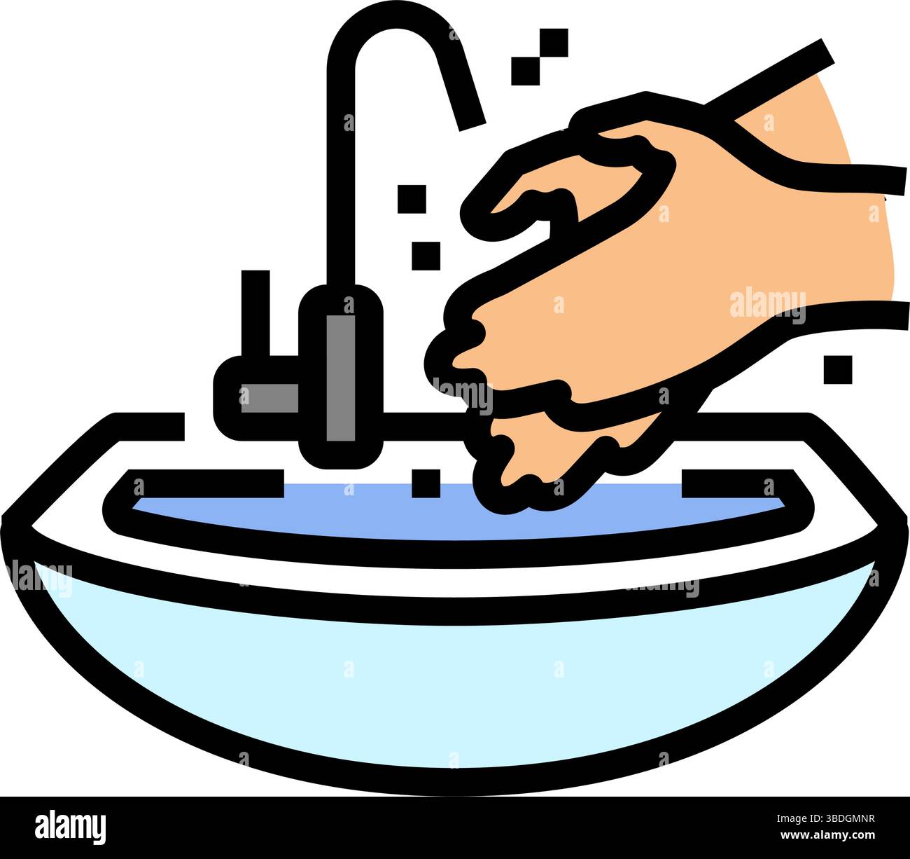 handwashing at sink color icon vector illustration Stock Vector Image ...