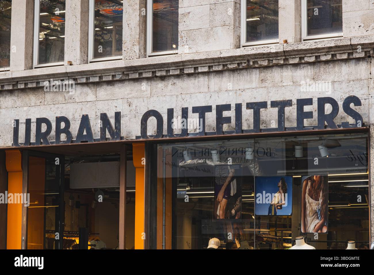 Urban Outfitters fashion retail brand logo above the entrance to the ...