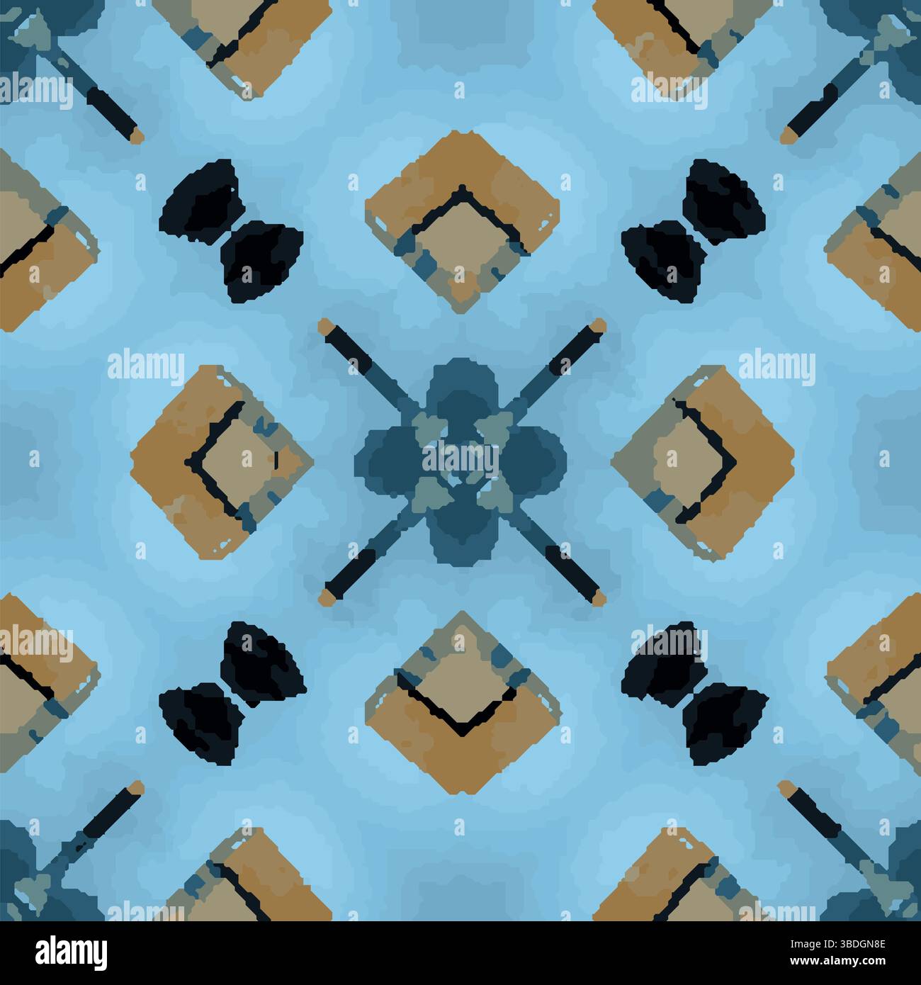 Dynamic pattern of bold blue shapes Stock Vector Images - Alamy