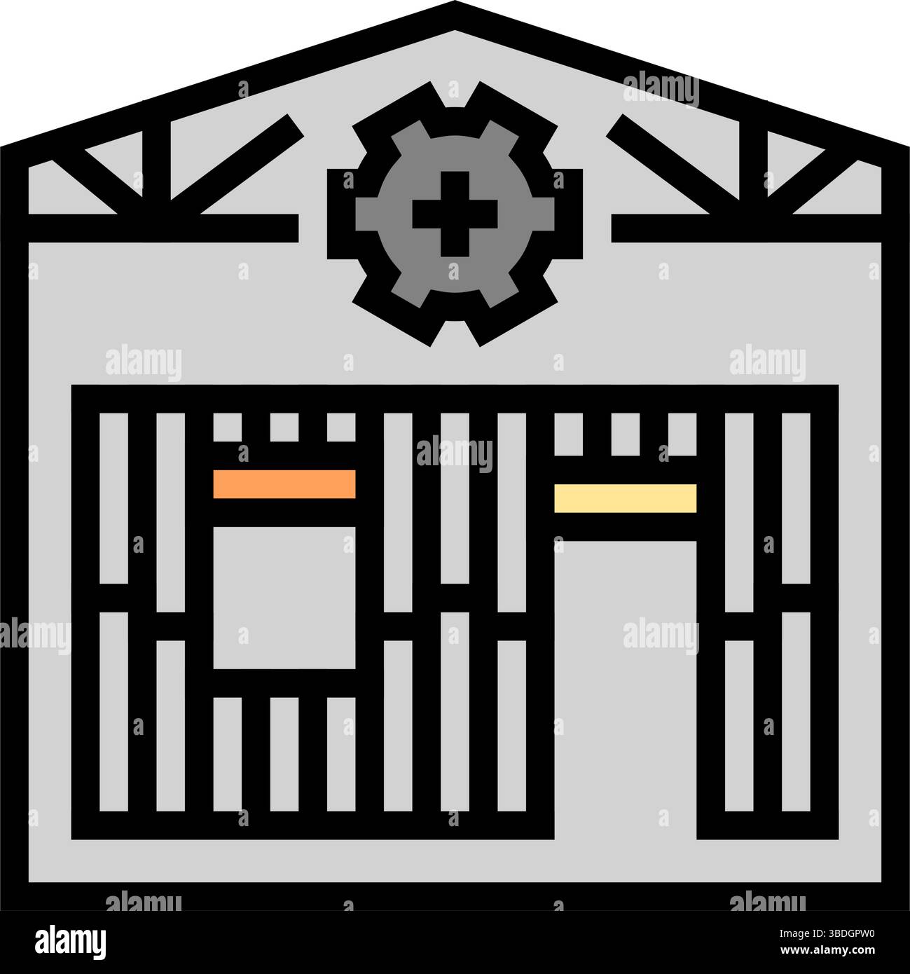 timber framing workshop wood frame color icon vector illustration Stock ...