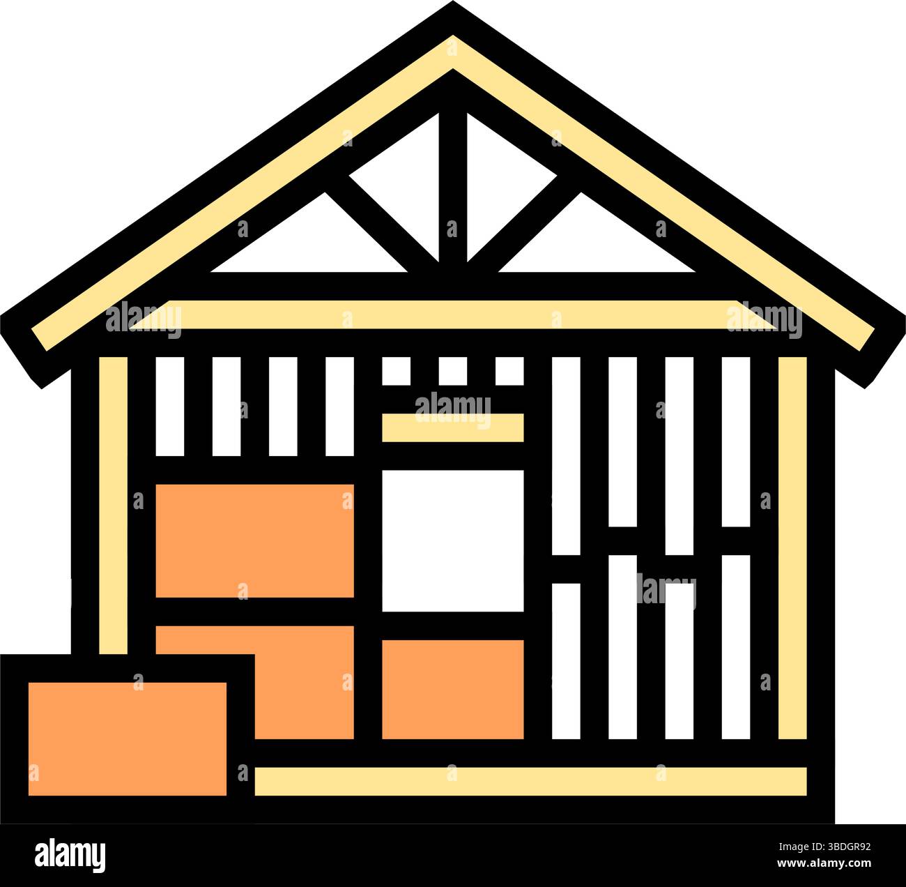 siding frame wood frame house color icon vector illustration Stock ...