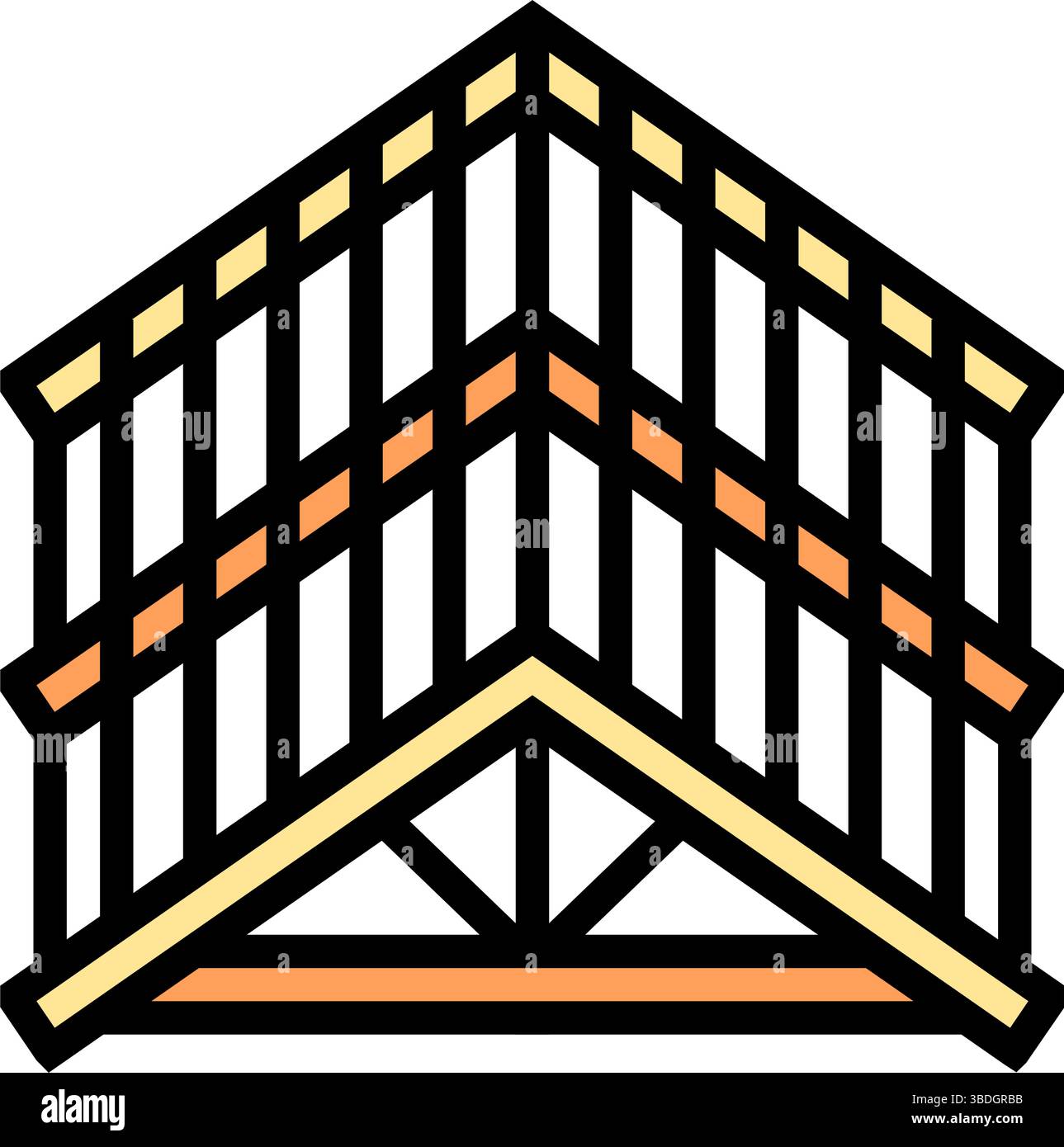 roof framing wood frame house color icon vector illustration Stock ...