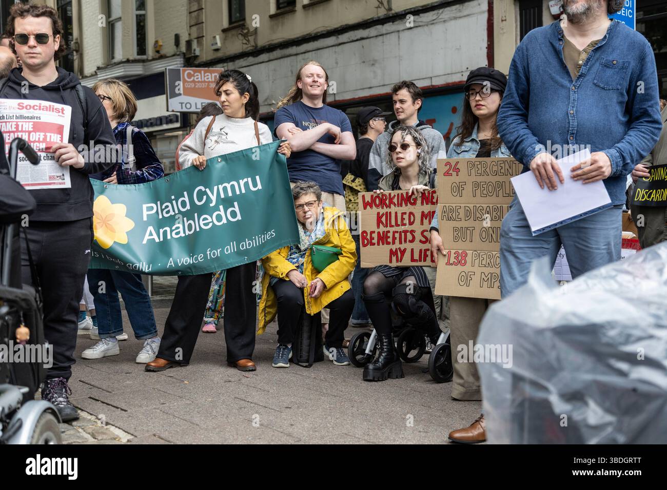 Disability Benefit Cuts Protest, Cardiff, UK 24th May 2025 Stock Photo ...