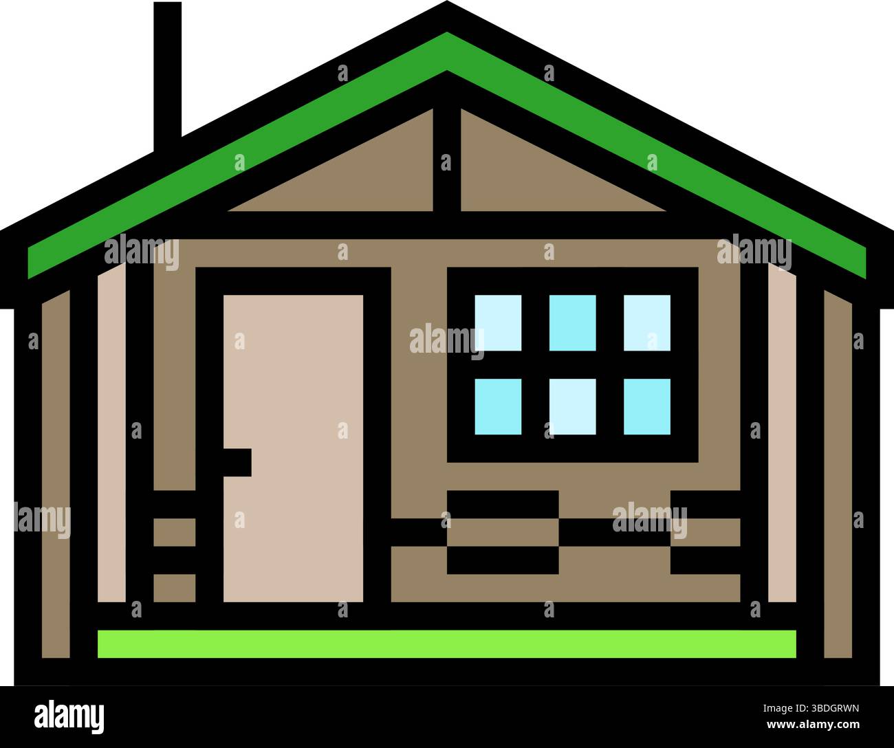 hunting cabin wooden color icon vector illustration Stock Vector Image ...