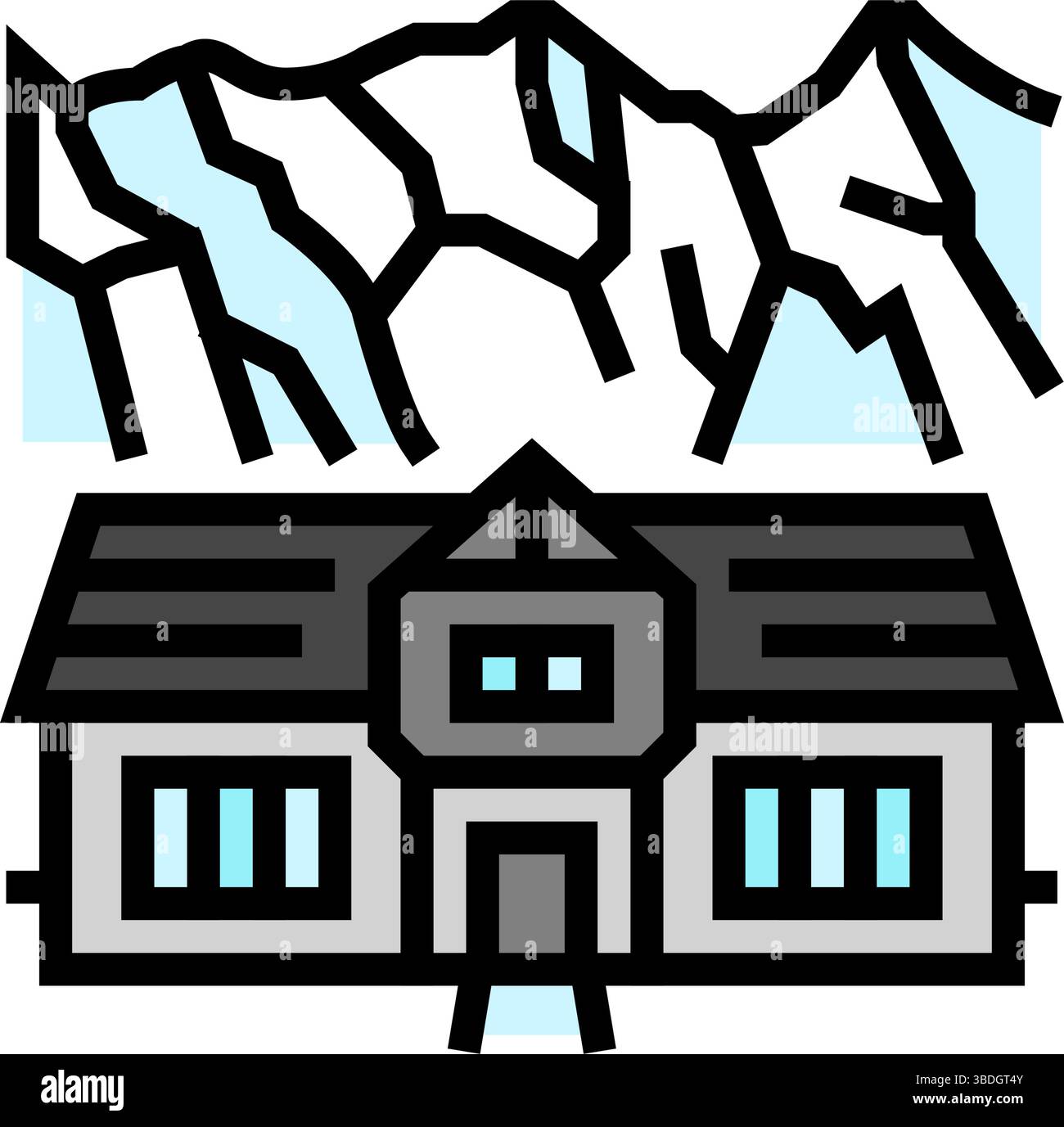 Mountain cabin exterior Stock Vector Images - Alamy