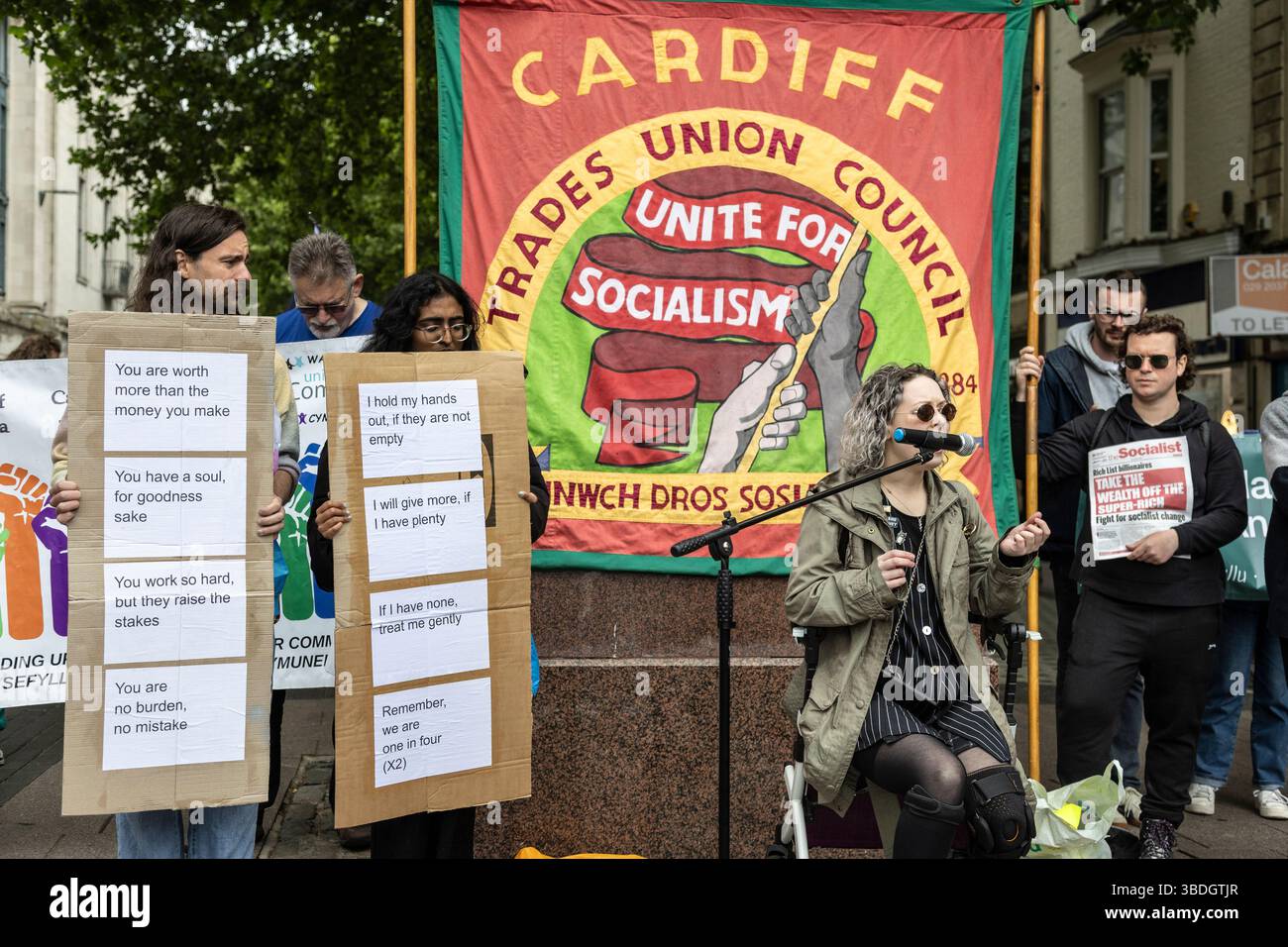Disability Benefit Cuts Protest, Cardiff, UK 24th May 2025 Stock Photo ...