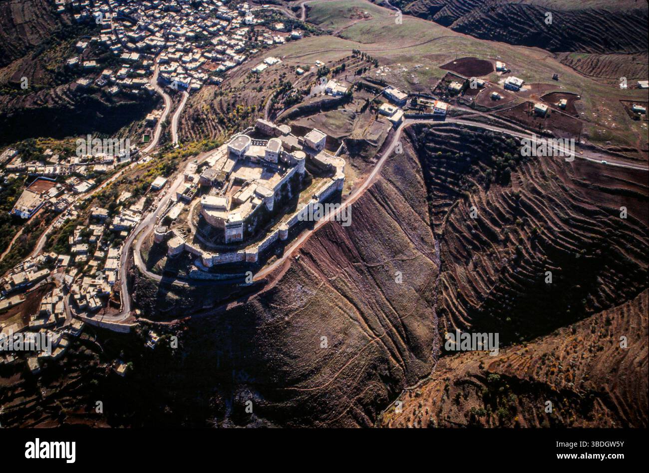 Aerial view of Krak De Chevaliers, al-Husn Syria Stock Photo - Alamy