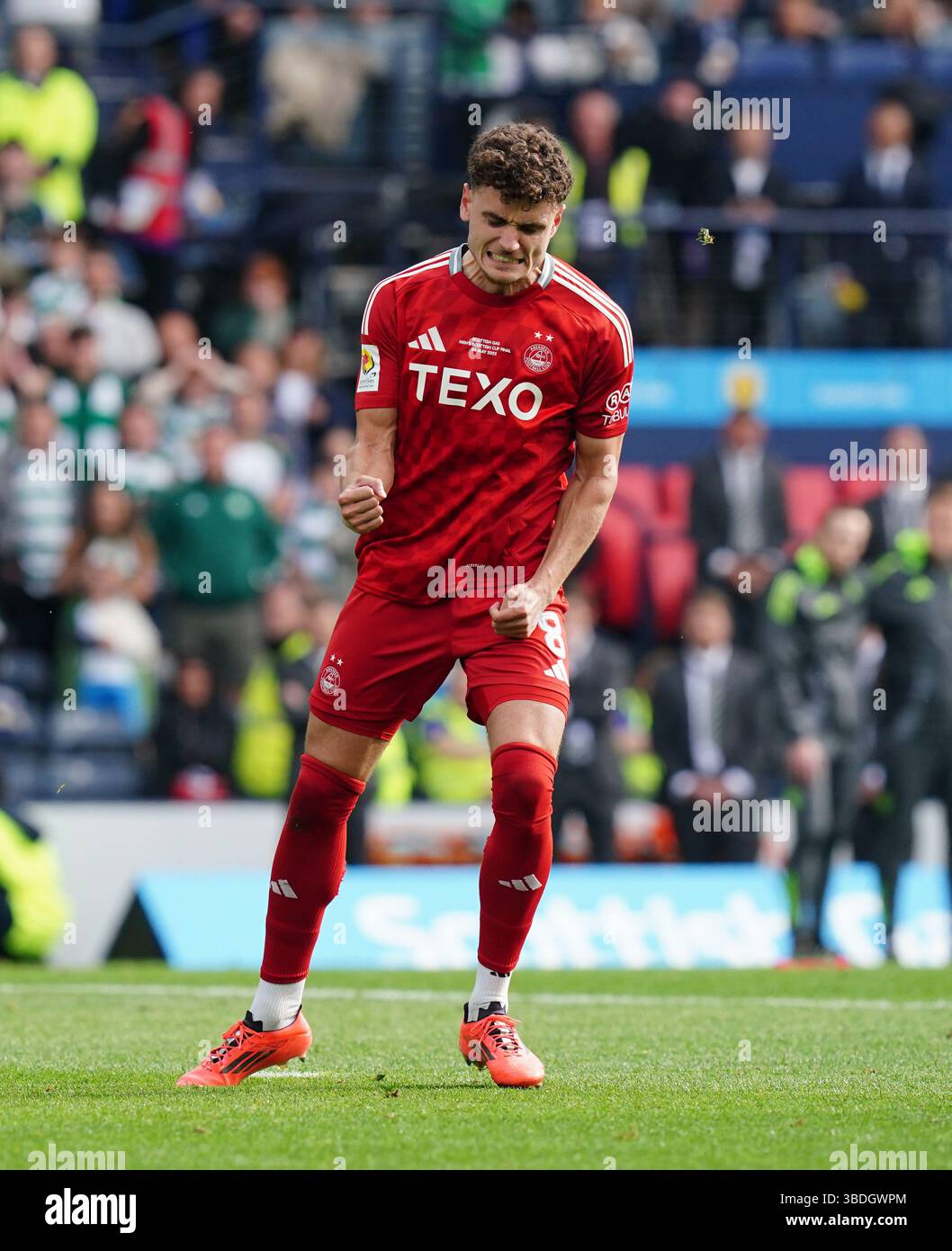Aberdeen's Dante Polvara celebrates scoring his penalty in the shoot ...