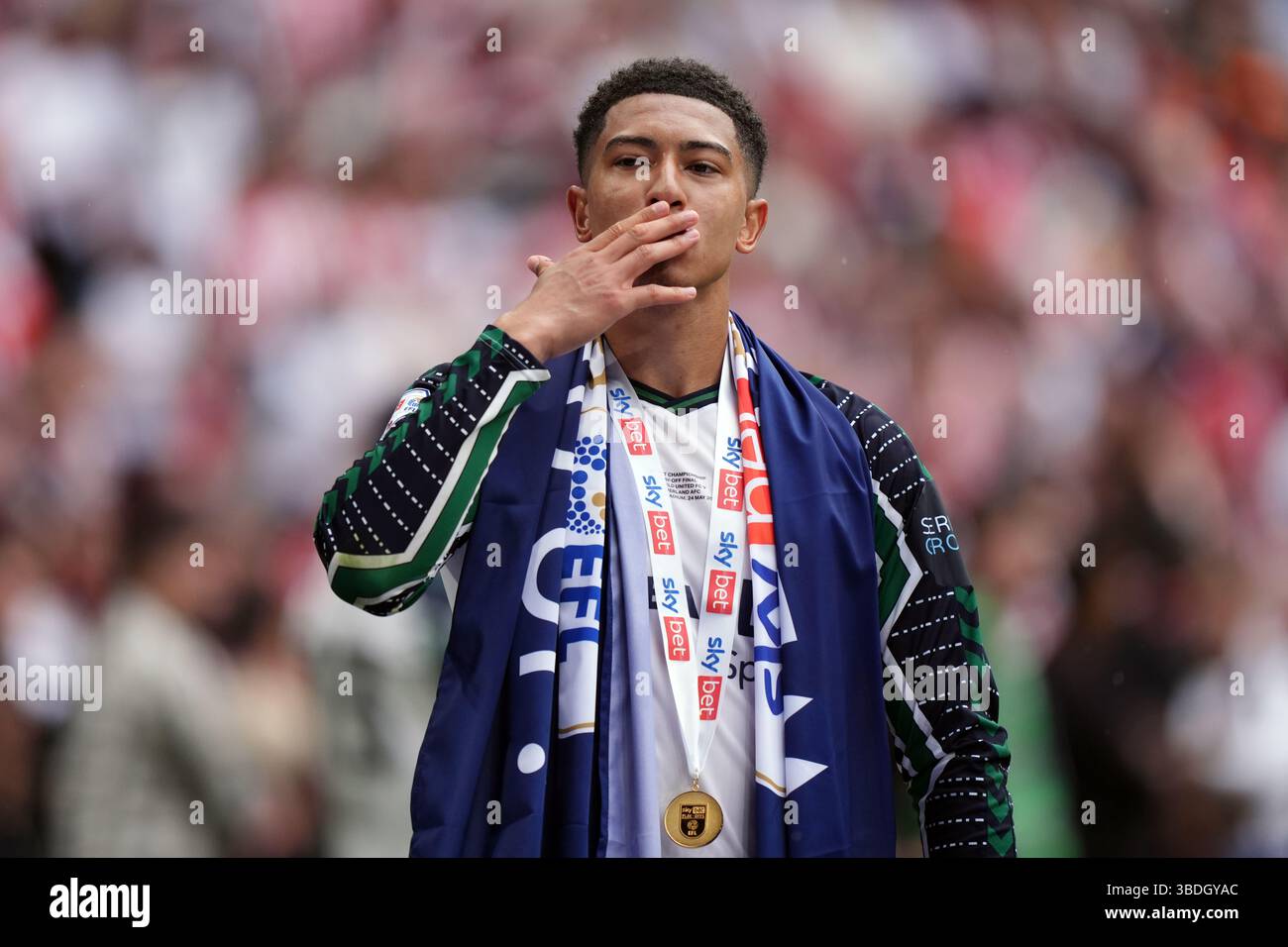 Sunderland's Jobe Bellingham after the Sky Bet Championship play off ...