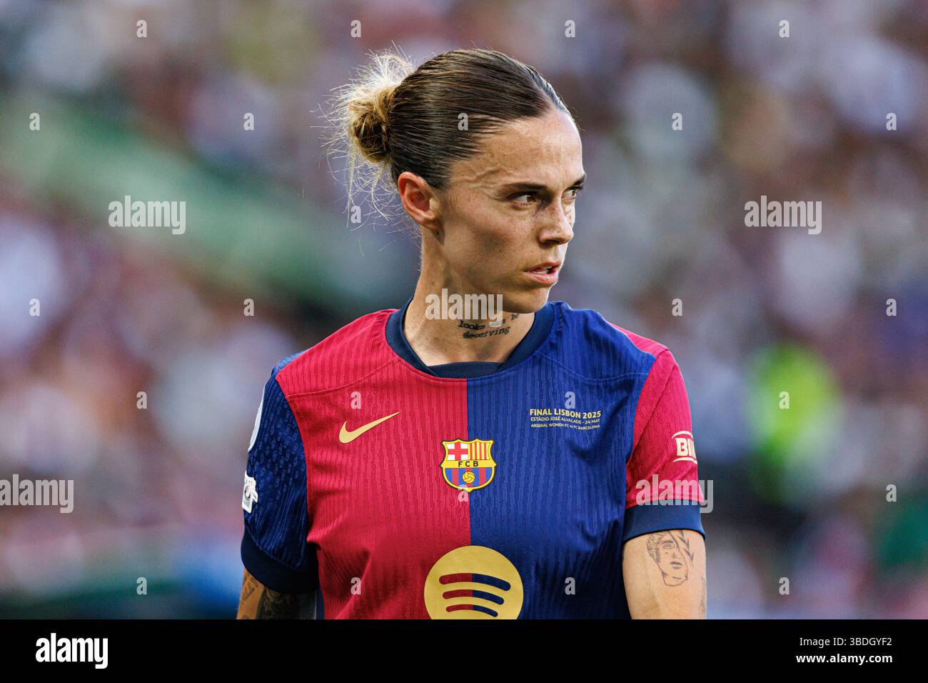 Maria Leon seen during UEFA Womens Champions League 2025 final game ...