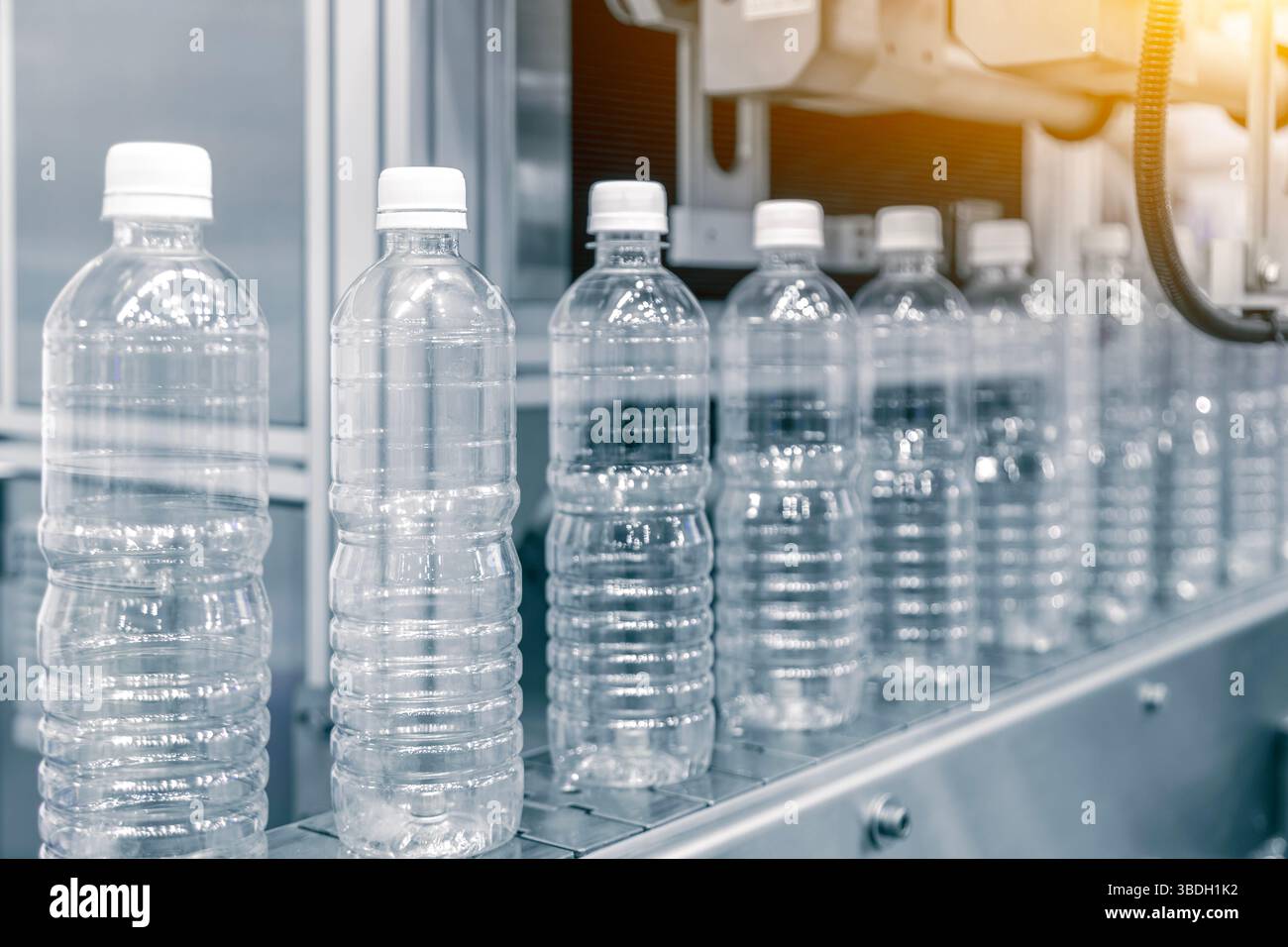 The hi-technology of drinking water manufacturing process. The empty ...