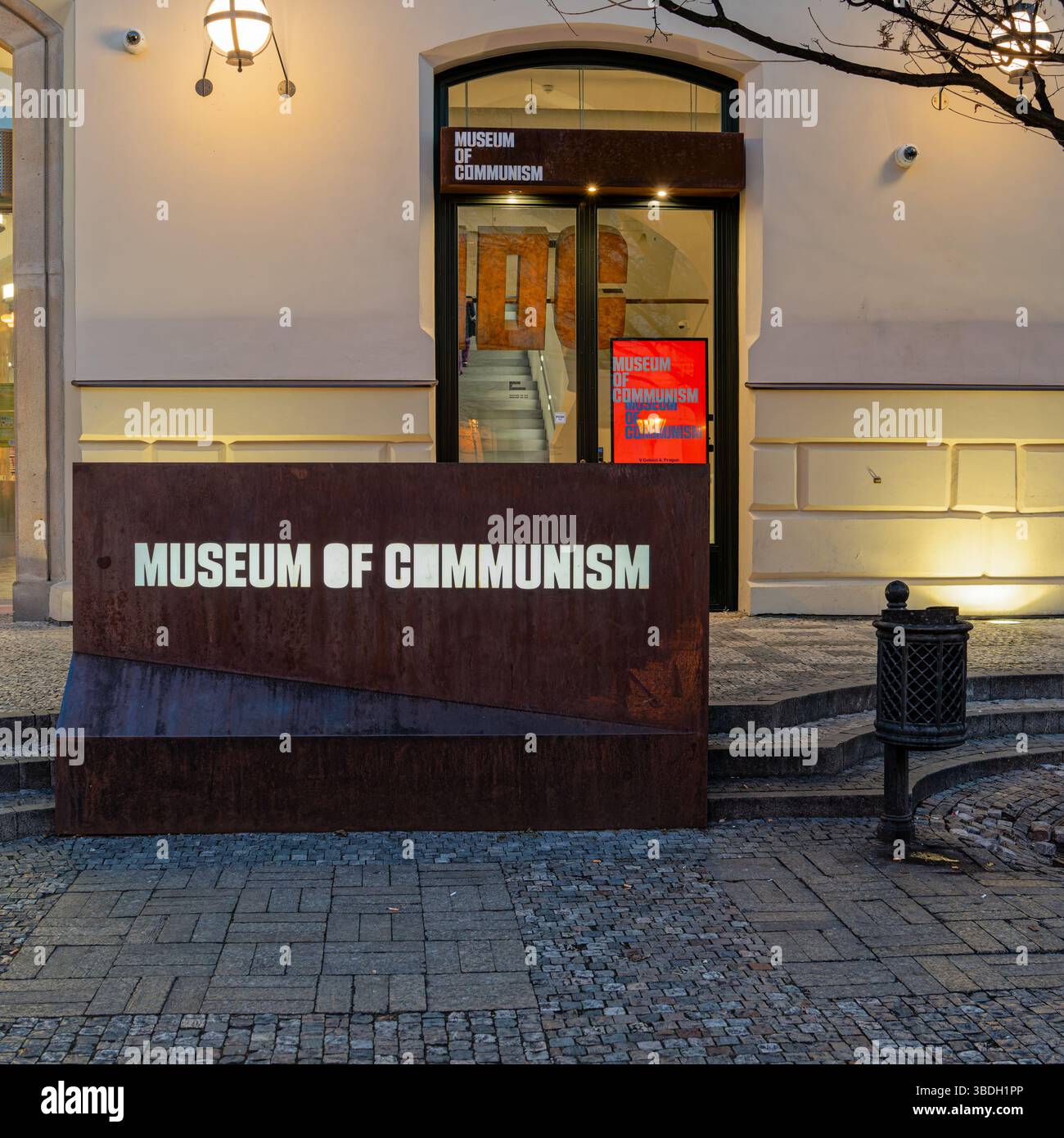 Prague, Czechia - Jan. 19, 2025: The Museum of Communism has displays ...