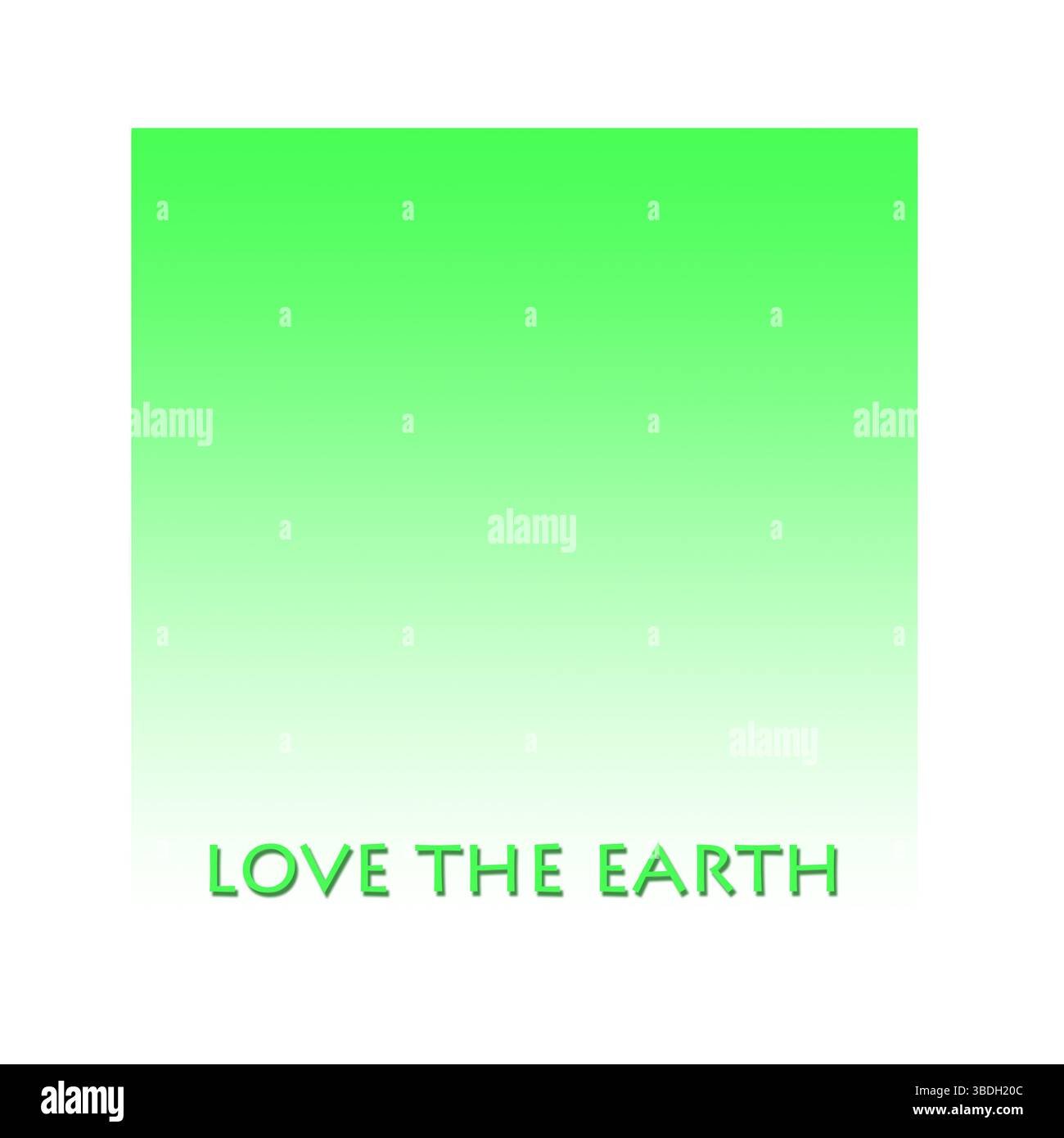Love the earth green symbol on white background. Abstract border frame ...