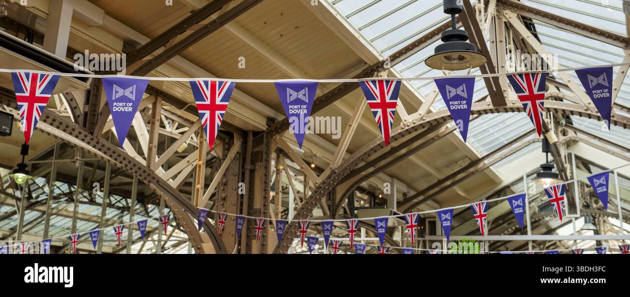 Dover, Kent, United Kingdom - July 22, 2024: Pennant flag banner hung ...