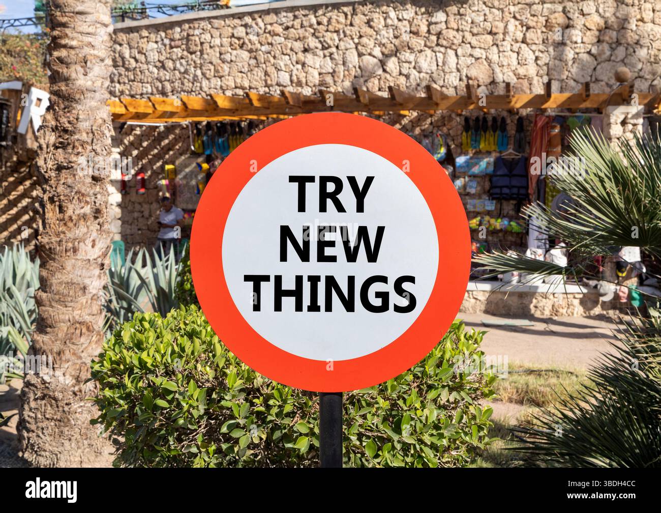 Try new things symbol. Concept words Try new things on beautiful big ...