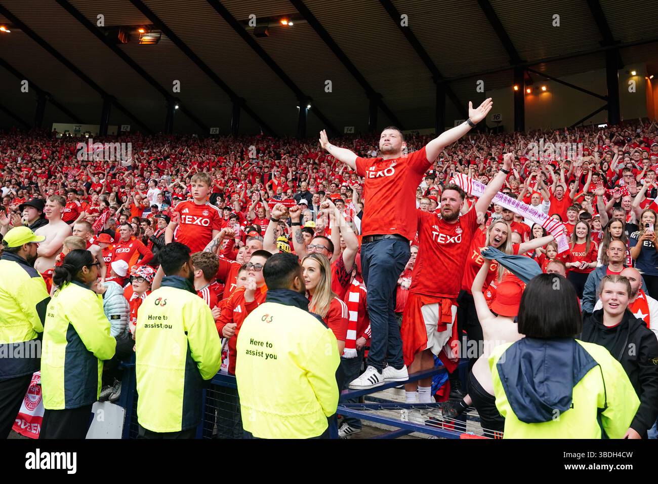 Aberdeen fans celebrate in the stands after the Scottish Gas Men's ...