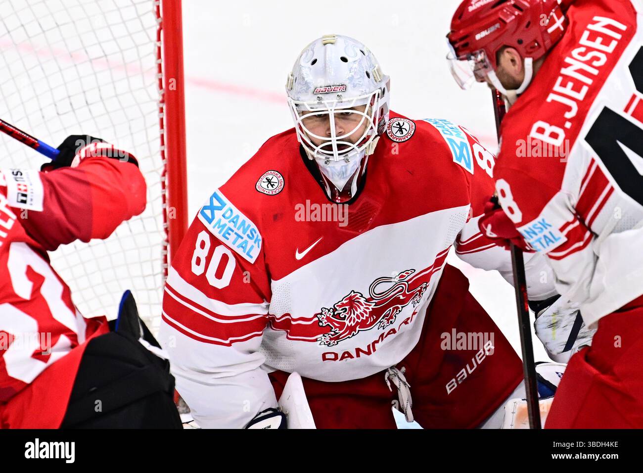 Stockholm, Sweden. 24th May, 2025. Denmark's goalkeeper Frederik Dichow during the IIHF Ice ...