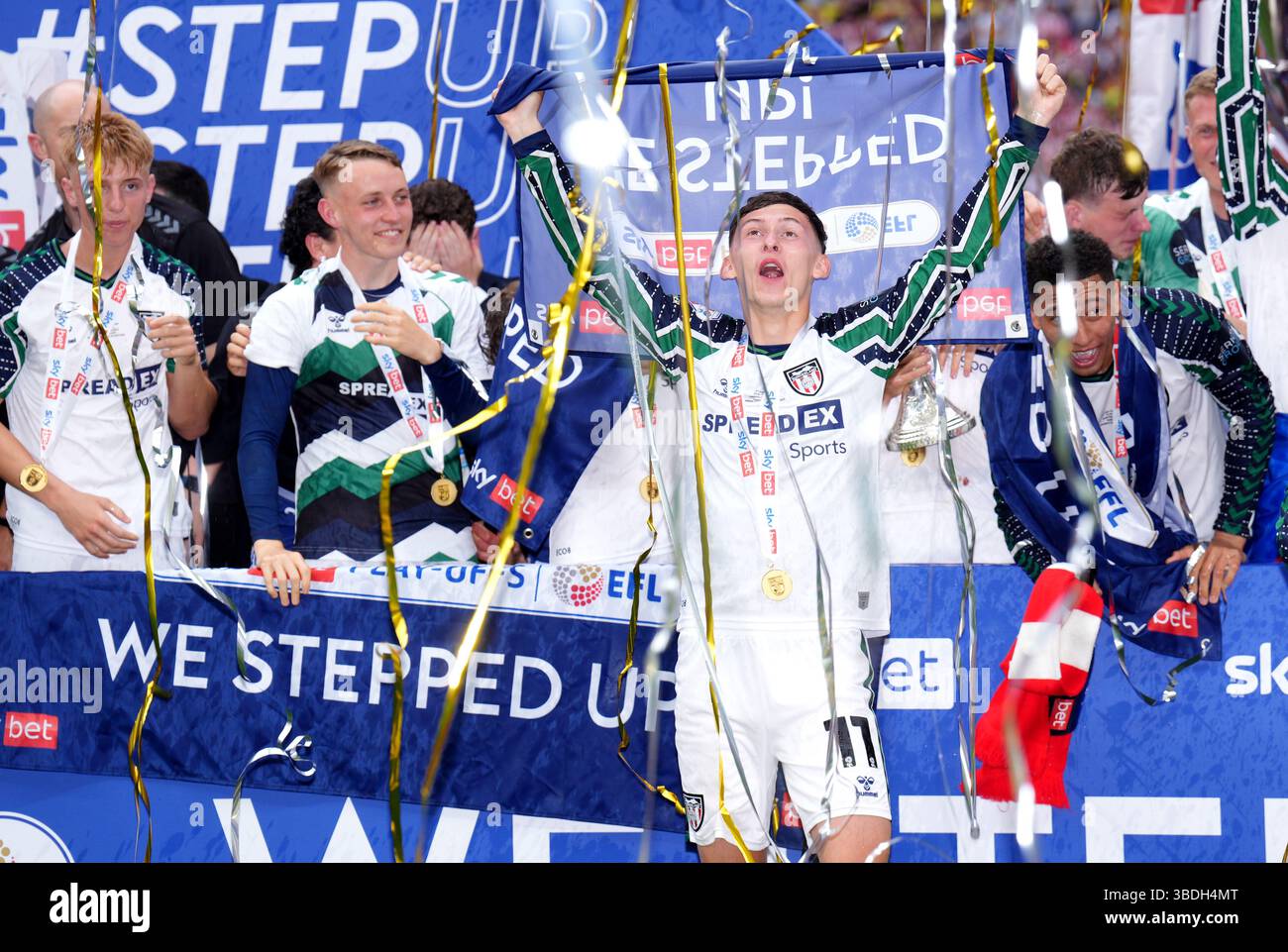 Sunderland's Chris Rigg celebrates promotion to the Premier League ...